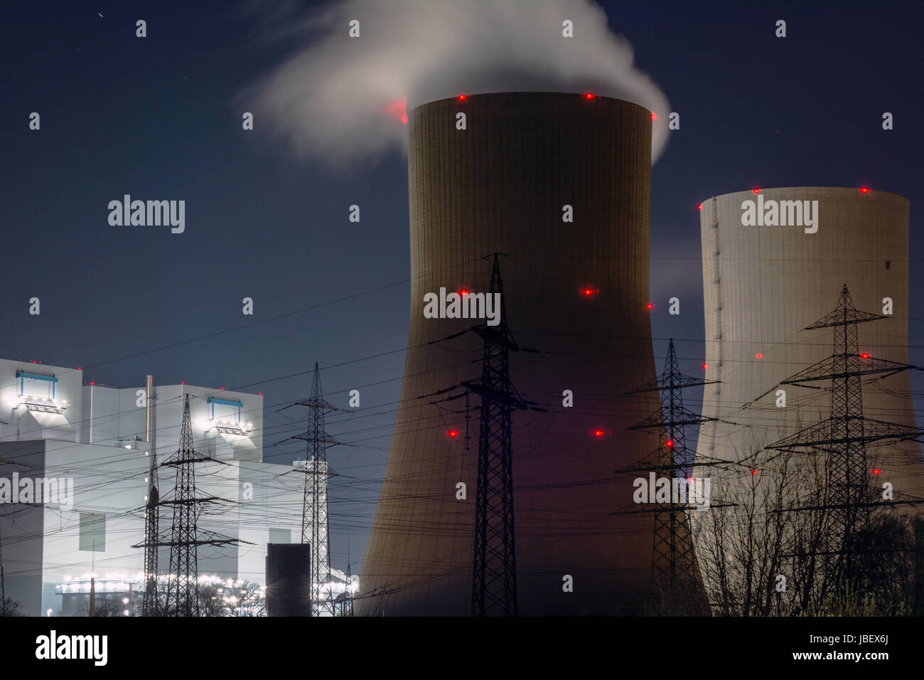 power plant at night Stock Photo - Alamy