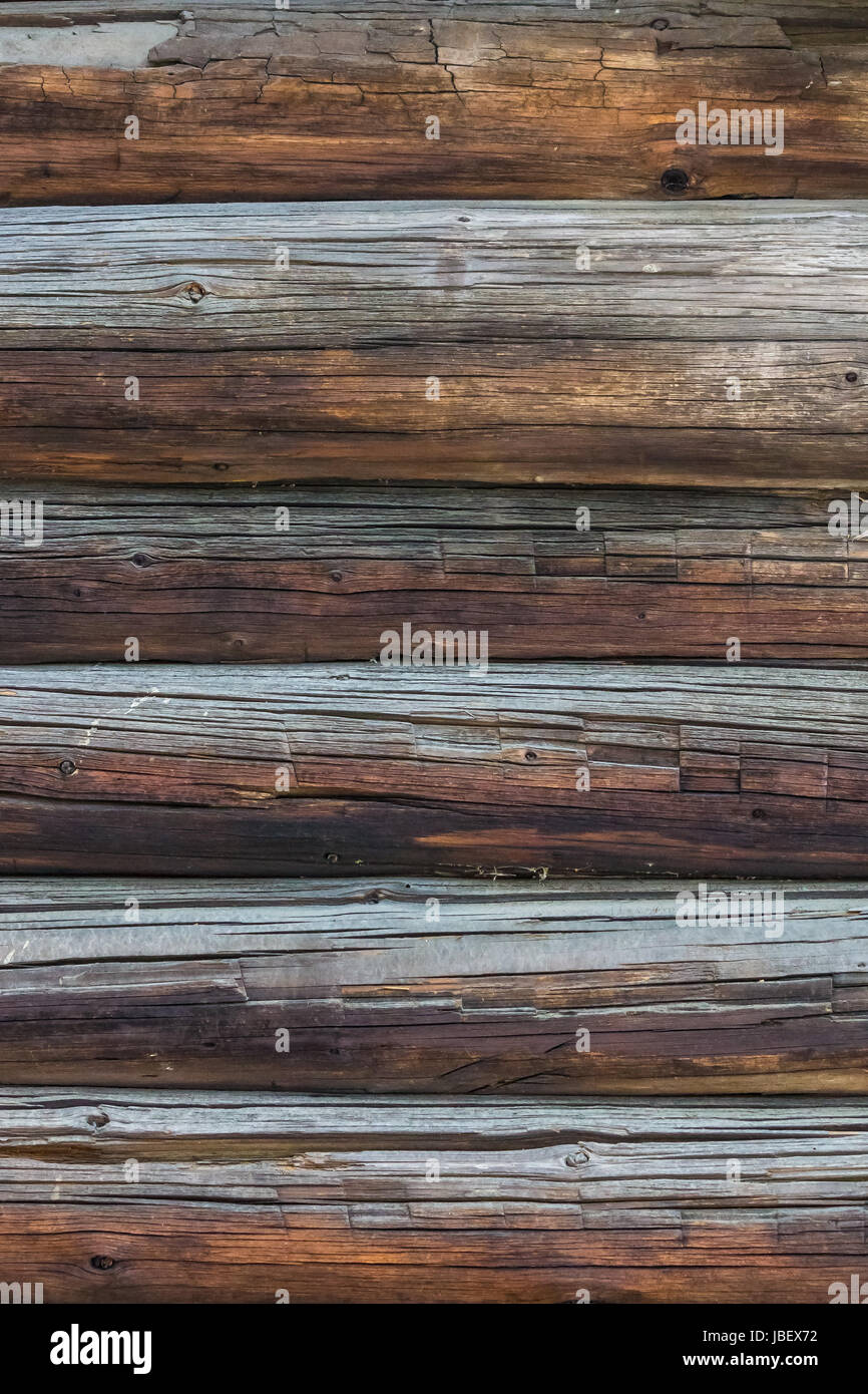 Old log cabin wall background Stock Photo - Alamy