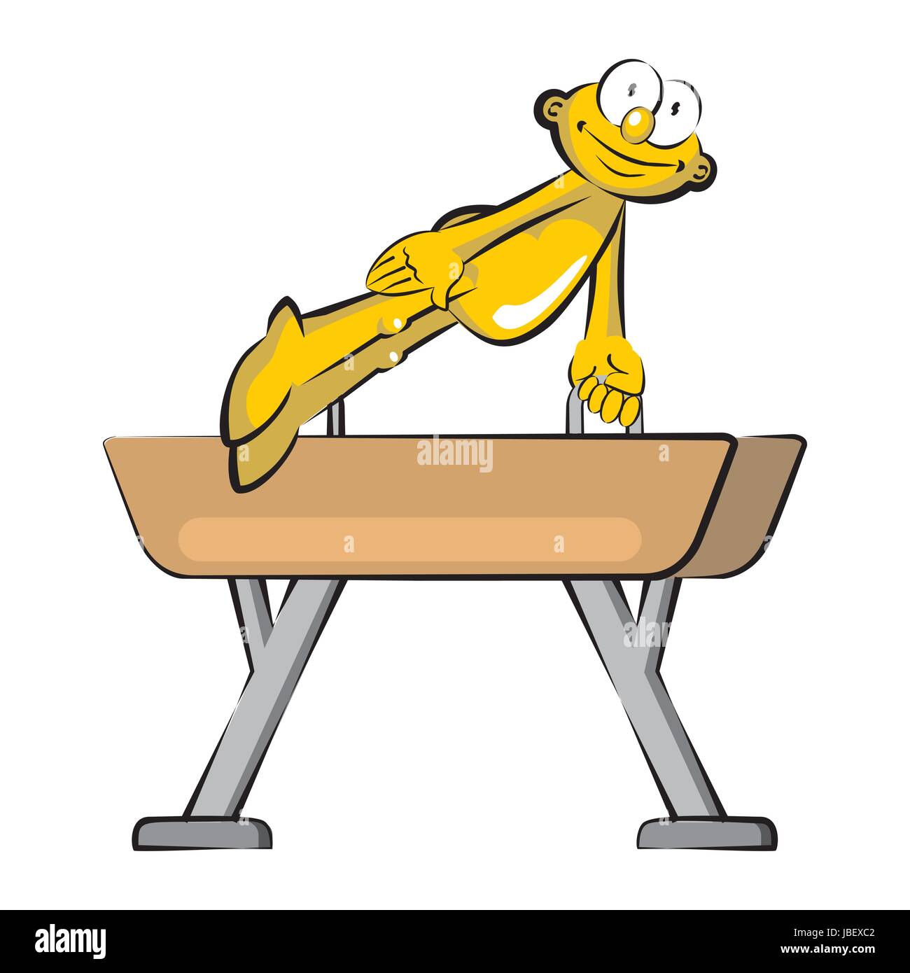 Artistic Gymnastics Athlete in Pommel Horse. Cartoon Olympics Summer ...