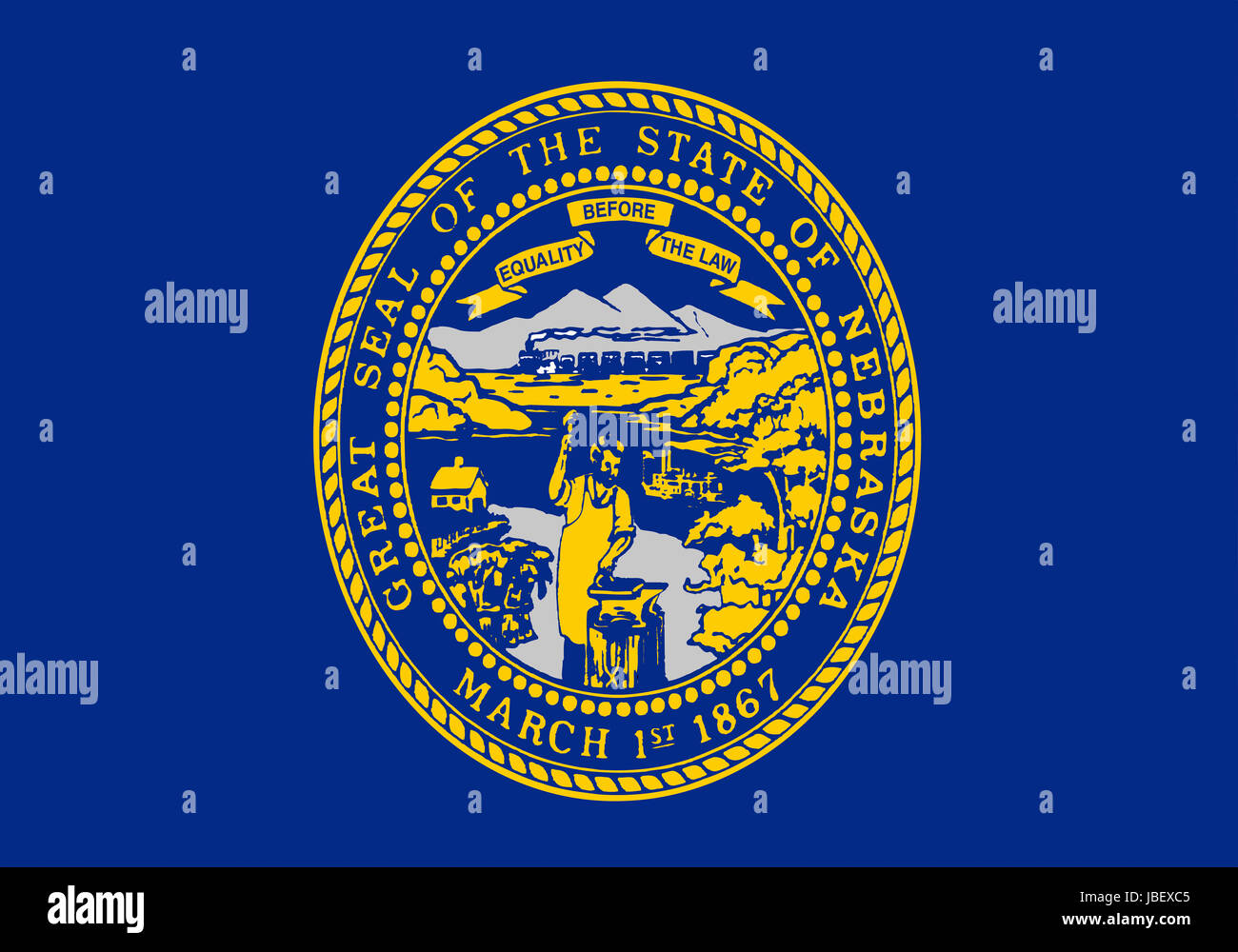 Illustration of the flag of Nebraska state in America Stock Photo - Alamy