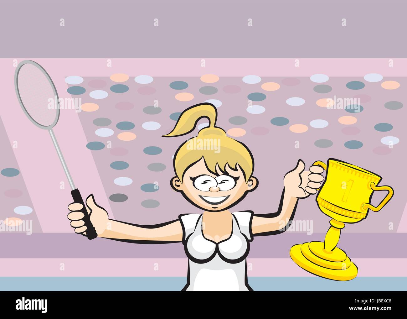 Winner Woman player badminton. Conceptual sport illustration Stock ...