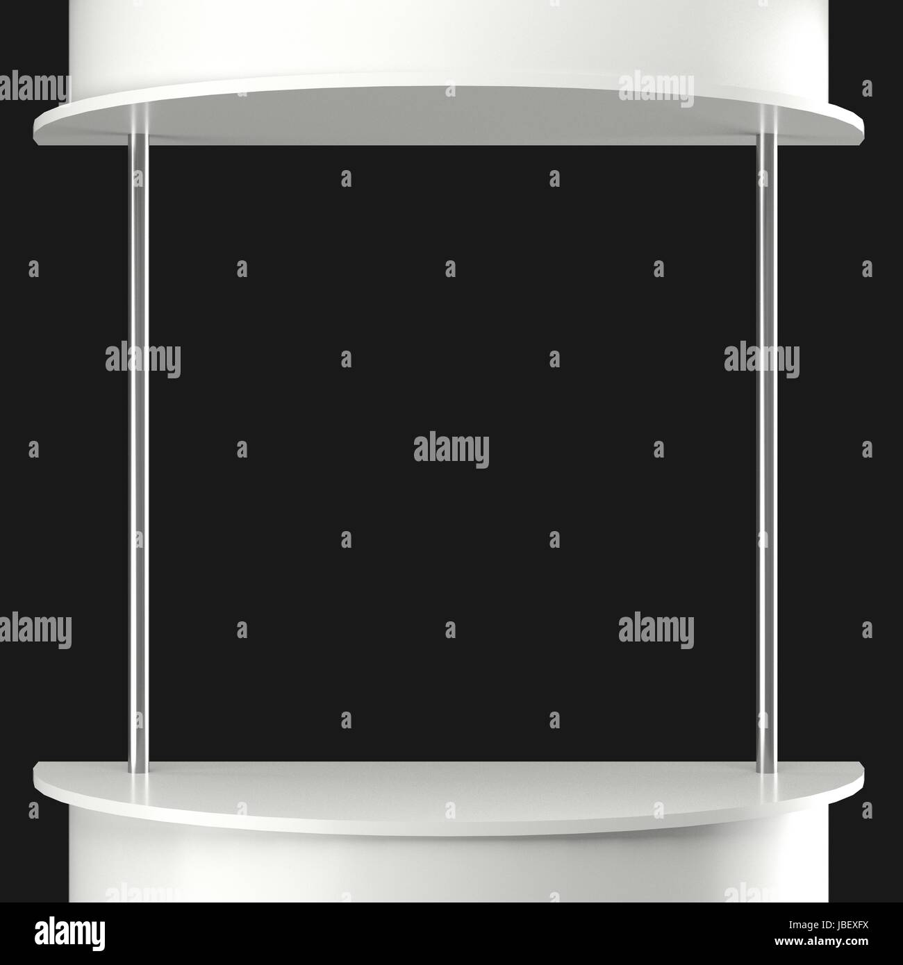 sales point stand 3d illustration on black Stock Photo - Alamy