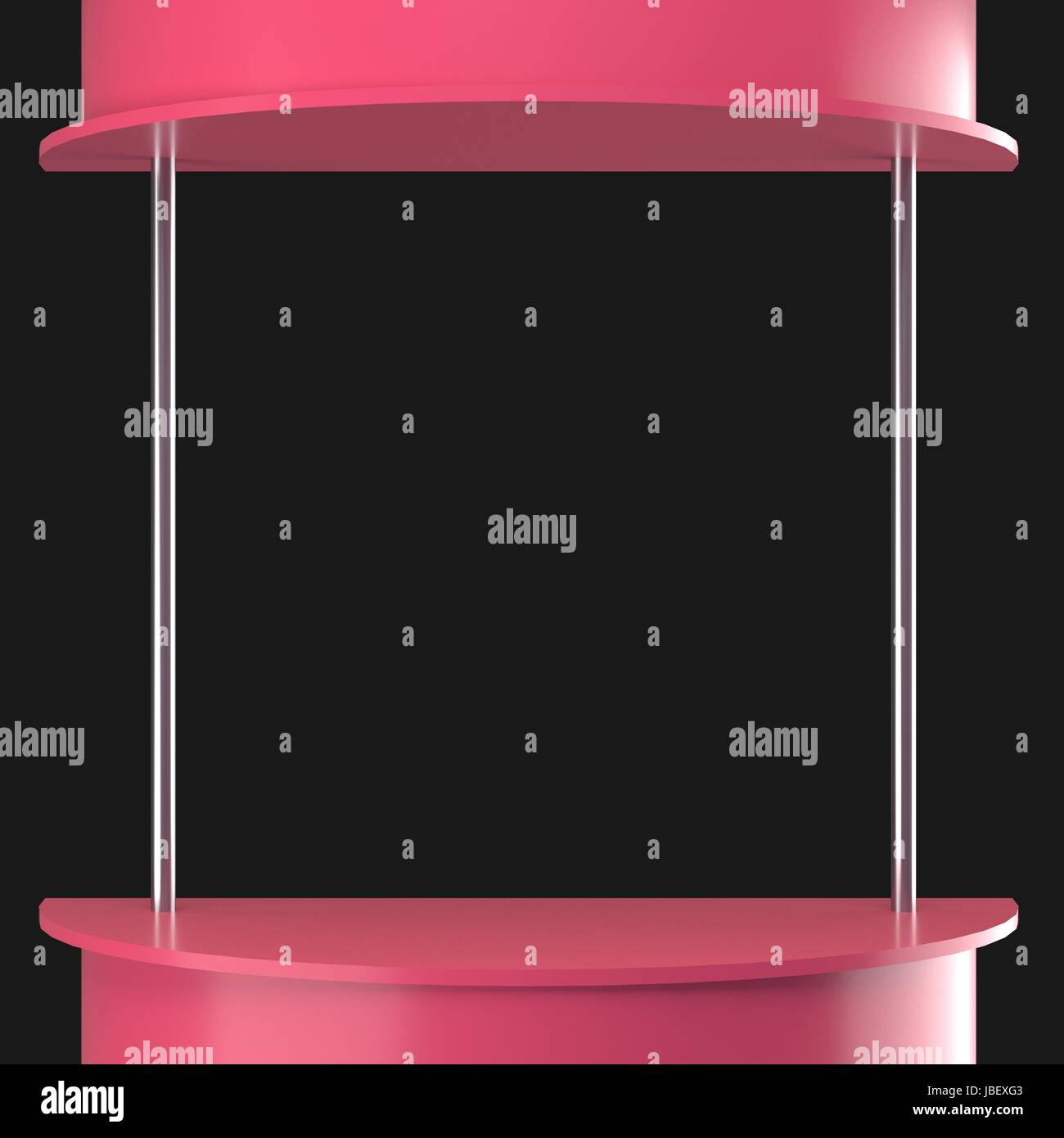 sales point stand 3d illustration on black Stock Photo - Alamy