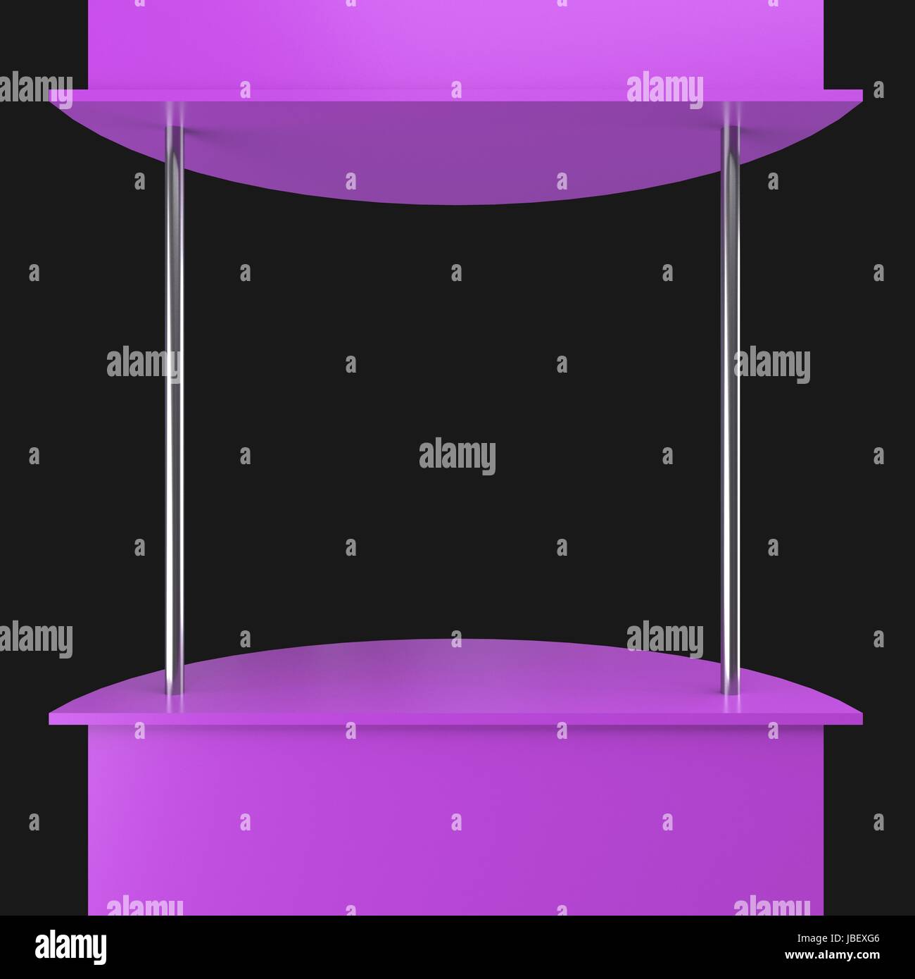 sales point stand 3d illustration on black Stock Photo - Alamy