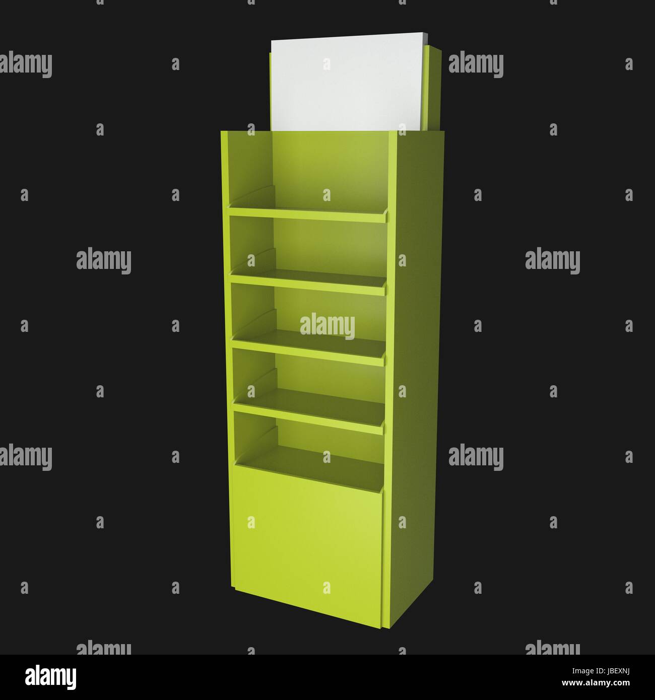 sales point stand 3d illustration on black Stock Photo - Alamy