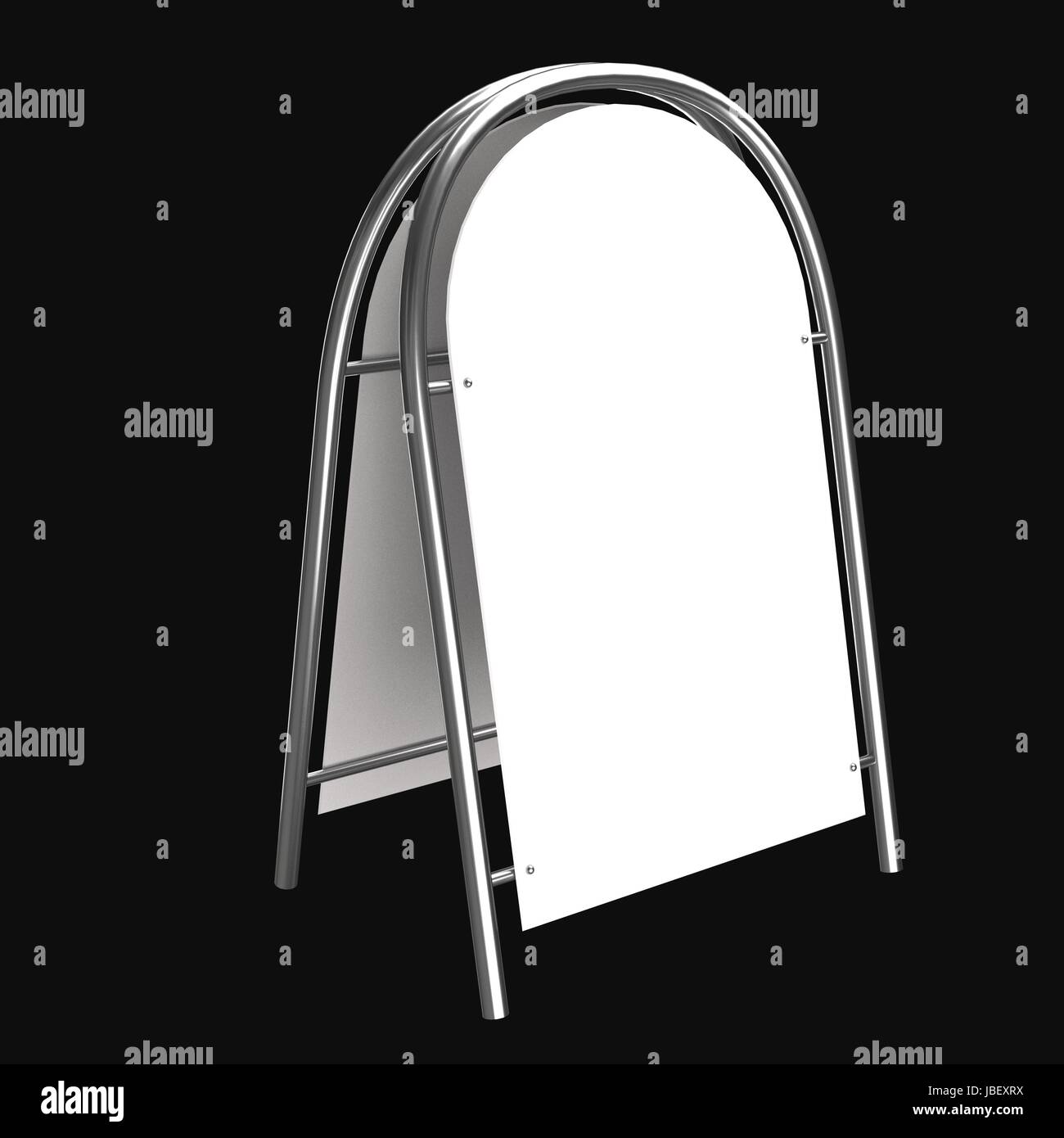 sales point stand 3d illustration on black Stock Photo - Alamy