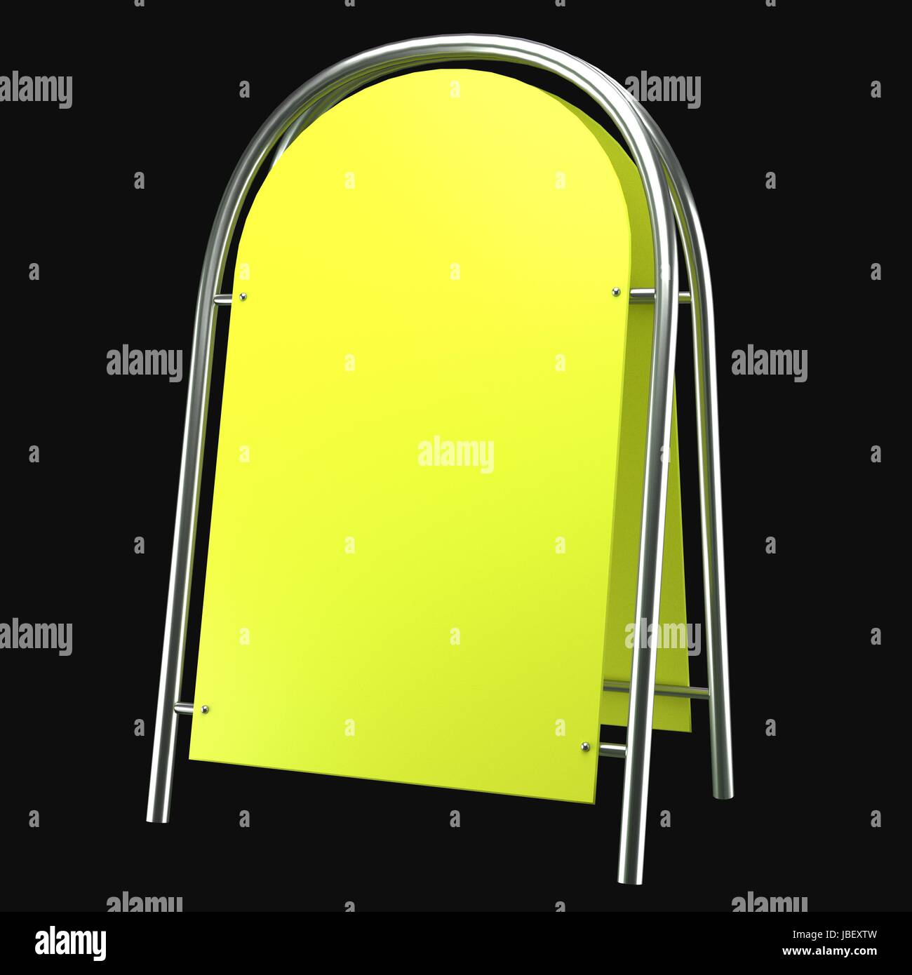 sales point stand 3d illustration on black Stock Photo - Alamy