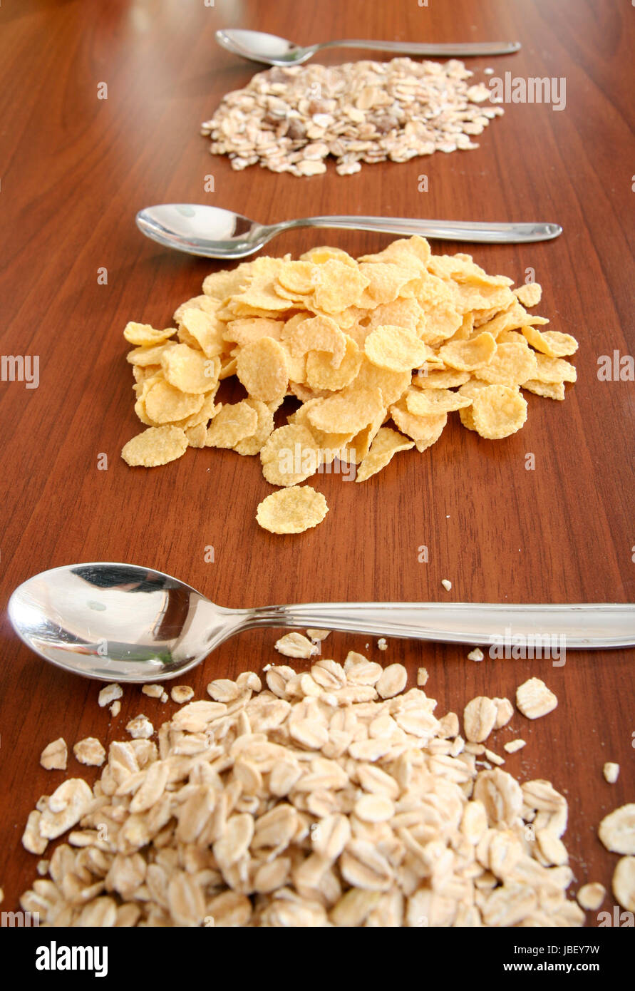 Different kinds of breakfast cereal Stock Photo - Alamy