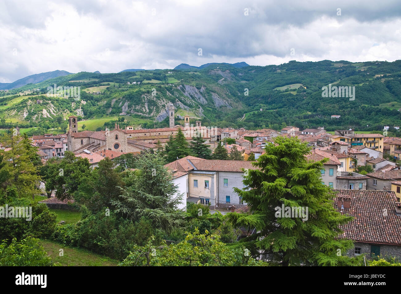 Panoramic view of Bobbio. Emilia-Romagna. Italy Stock Photo - Alamy