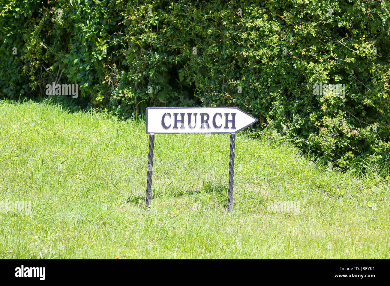 Church signpost. Chrishall, Essex, UK Stock Photo - Alamy