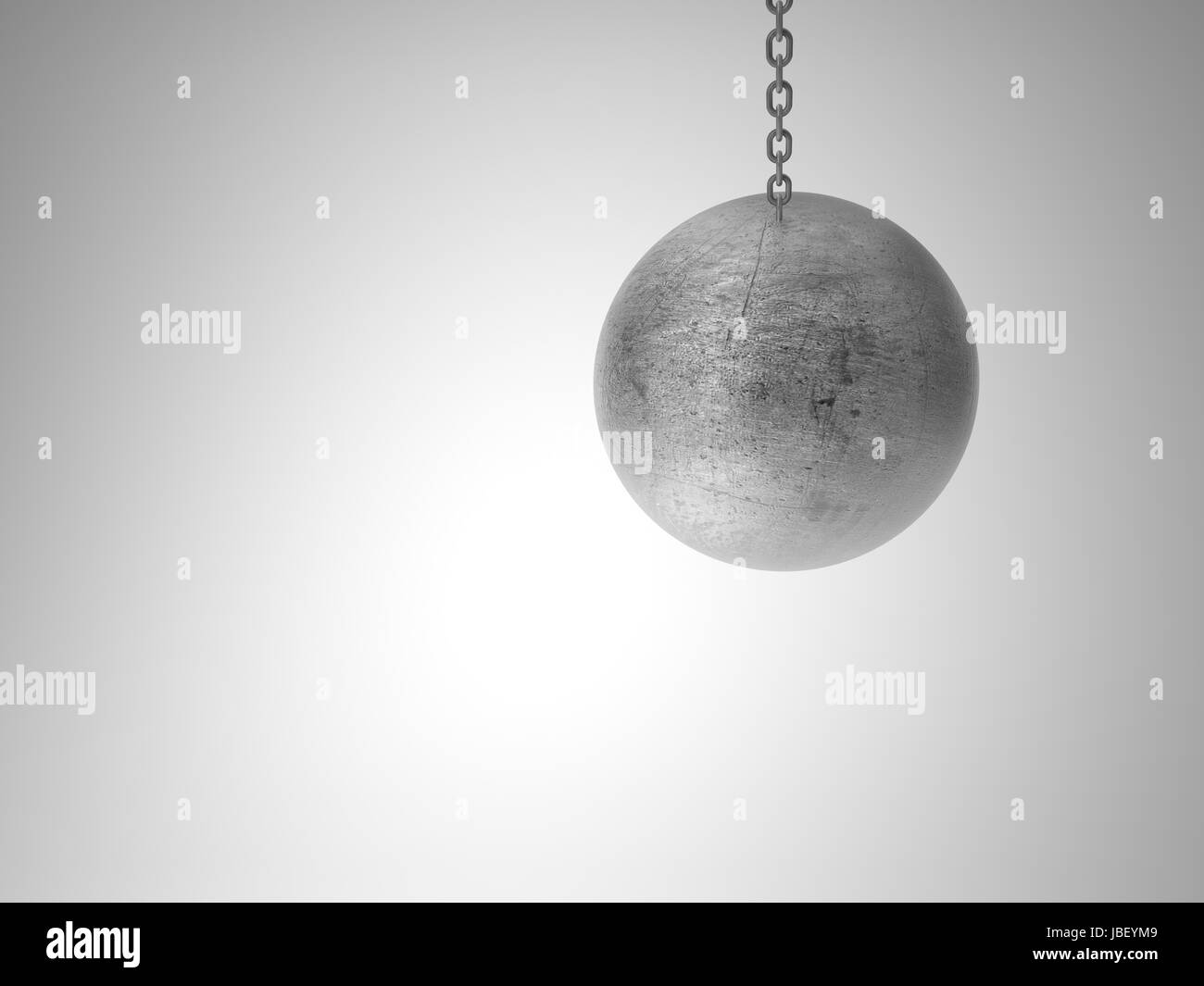 3d image of huge swinging metal ball Stock Photo - Alamy