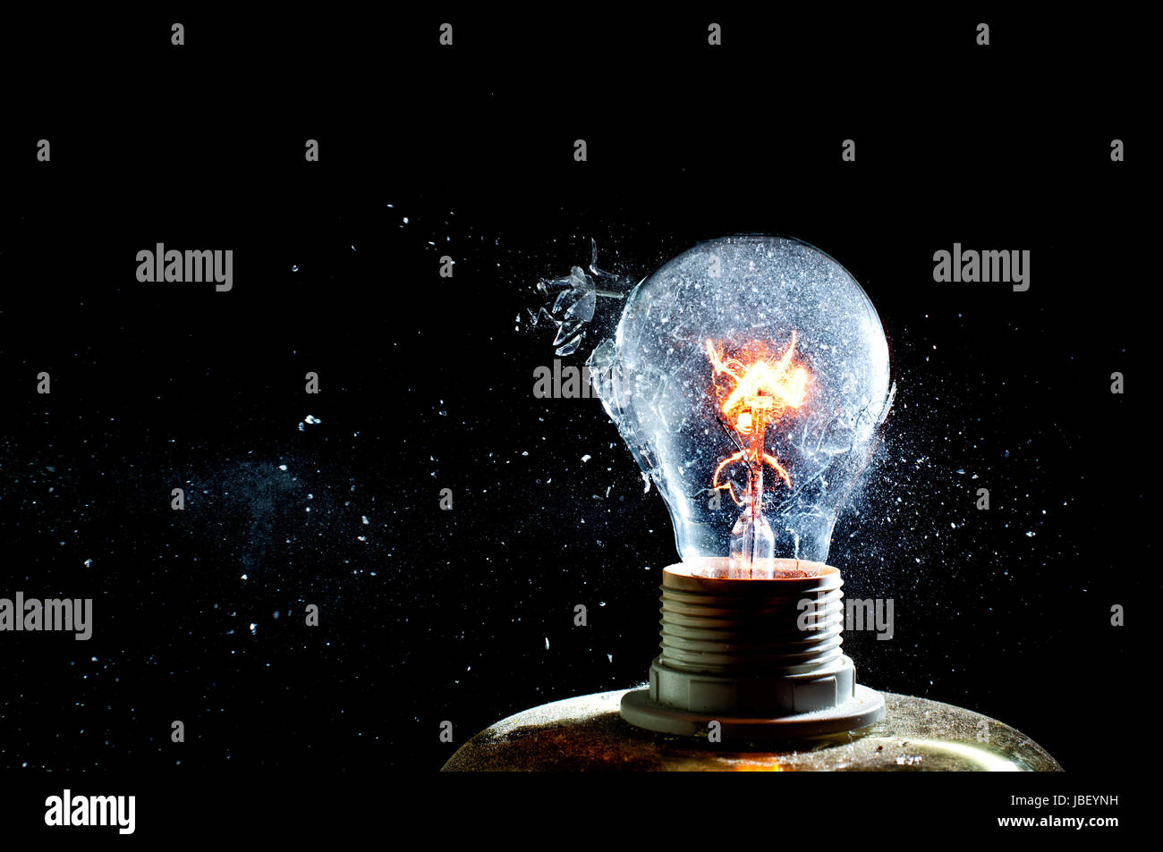close up image of electric bulb explosion Stock Photo - Alamy