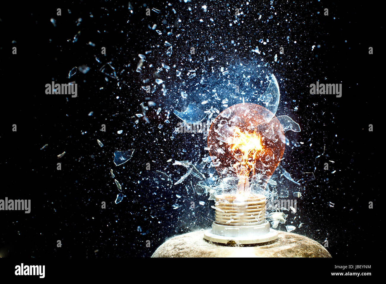 close up image of electric bulb explosion Stock Photo - Alamy