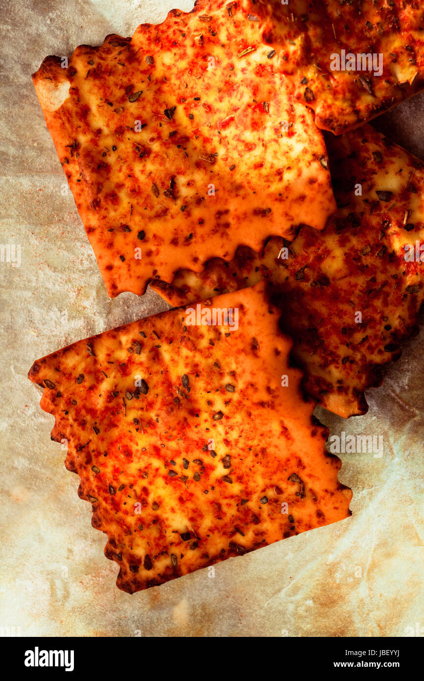 Italian cracker food closeup on vintage oven paper Stock Photo - Alamy