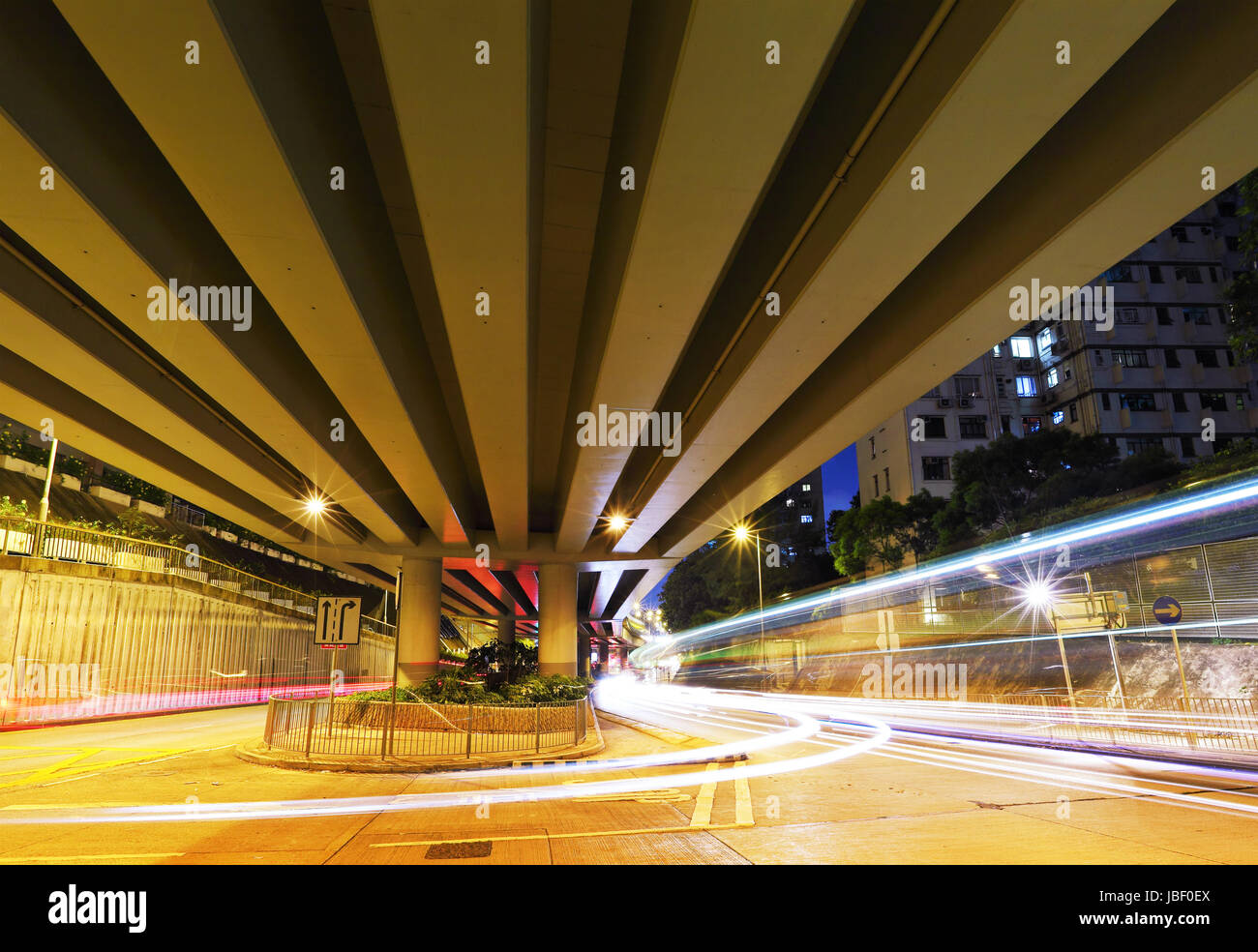 Traffic passing through viaduct Stock Photo - Alamy