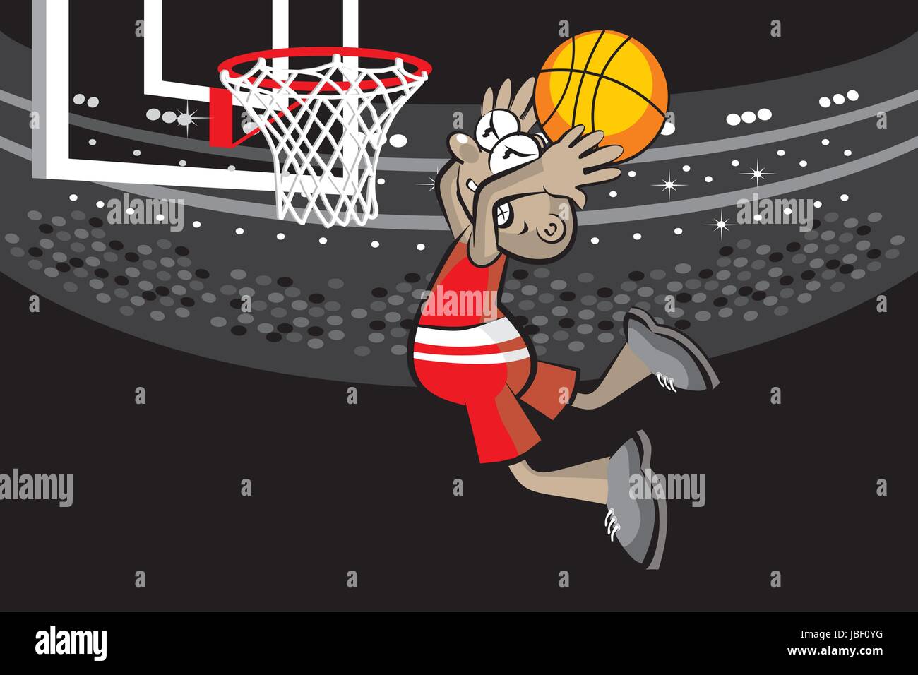 Jumping black man basketball Stock Vector Images - Alamy