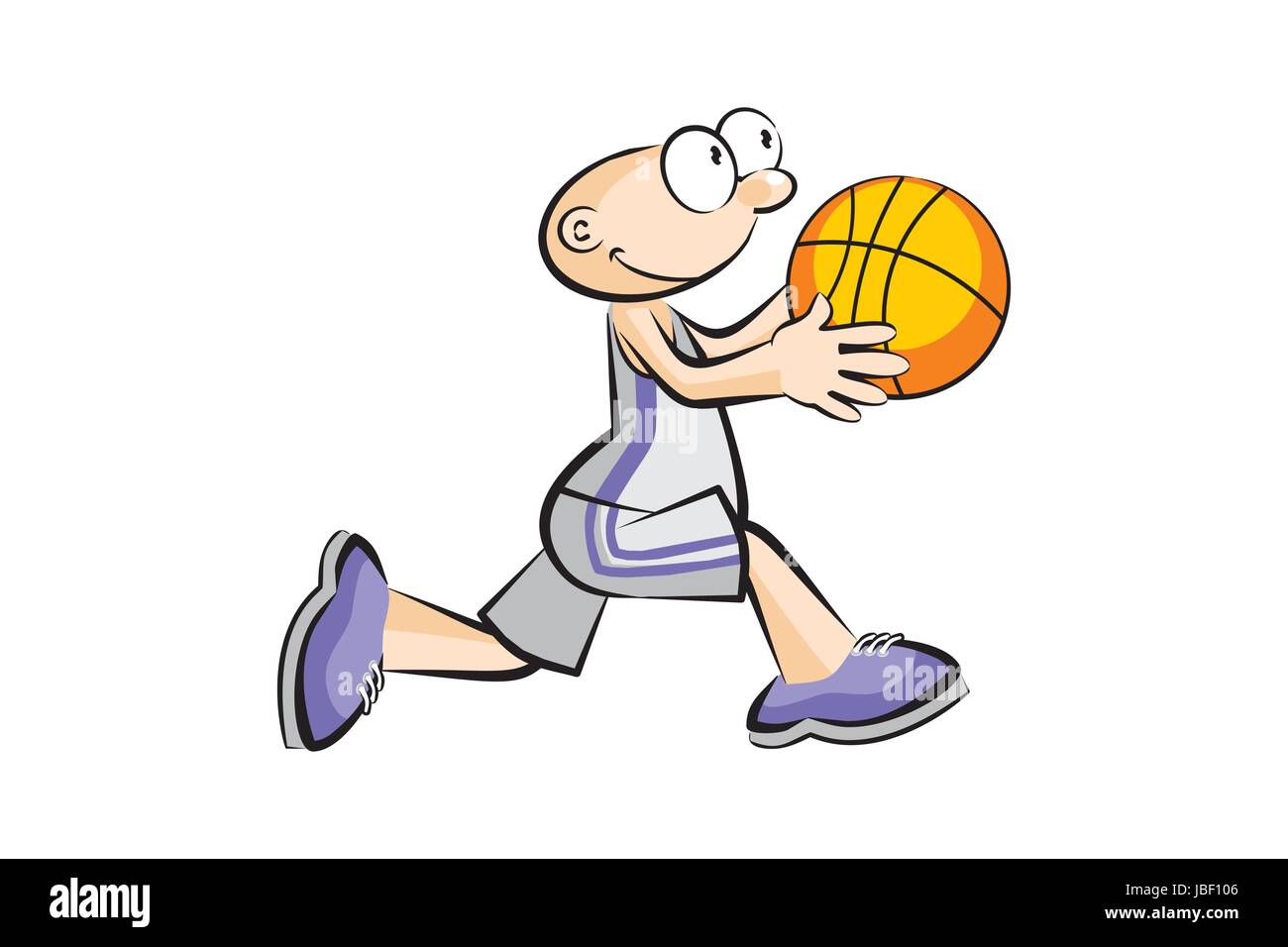 Basketball player isolated over white. Conceptual vector illustration ...