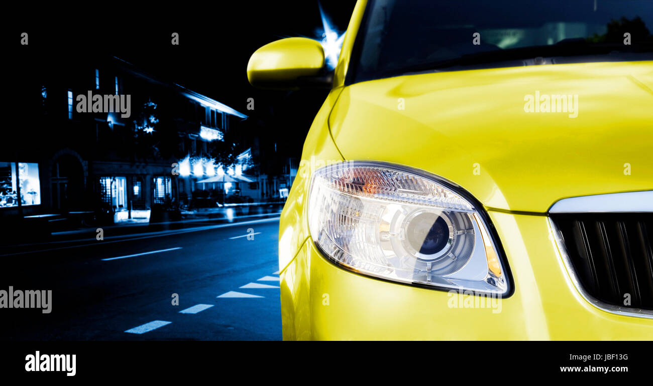 Great Car - Front side, half. On the road Stock Photo - Alamy