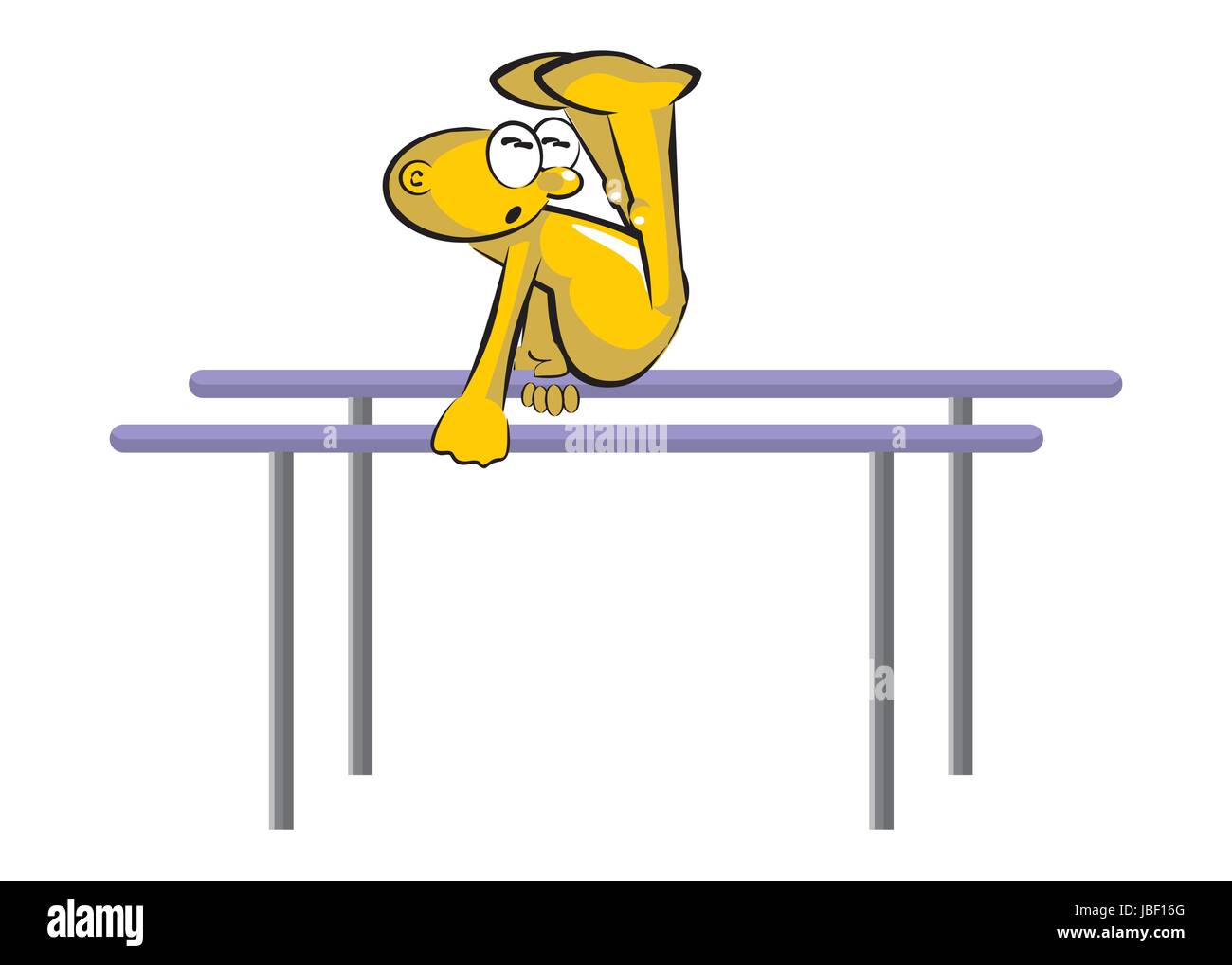 Artistic Gymnastics Athlete in parallel bars. Cartoon Olympics Summer ...