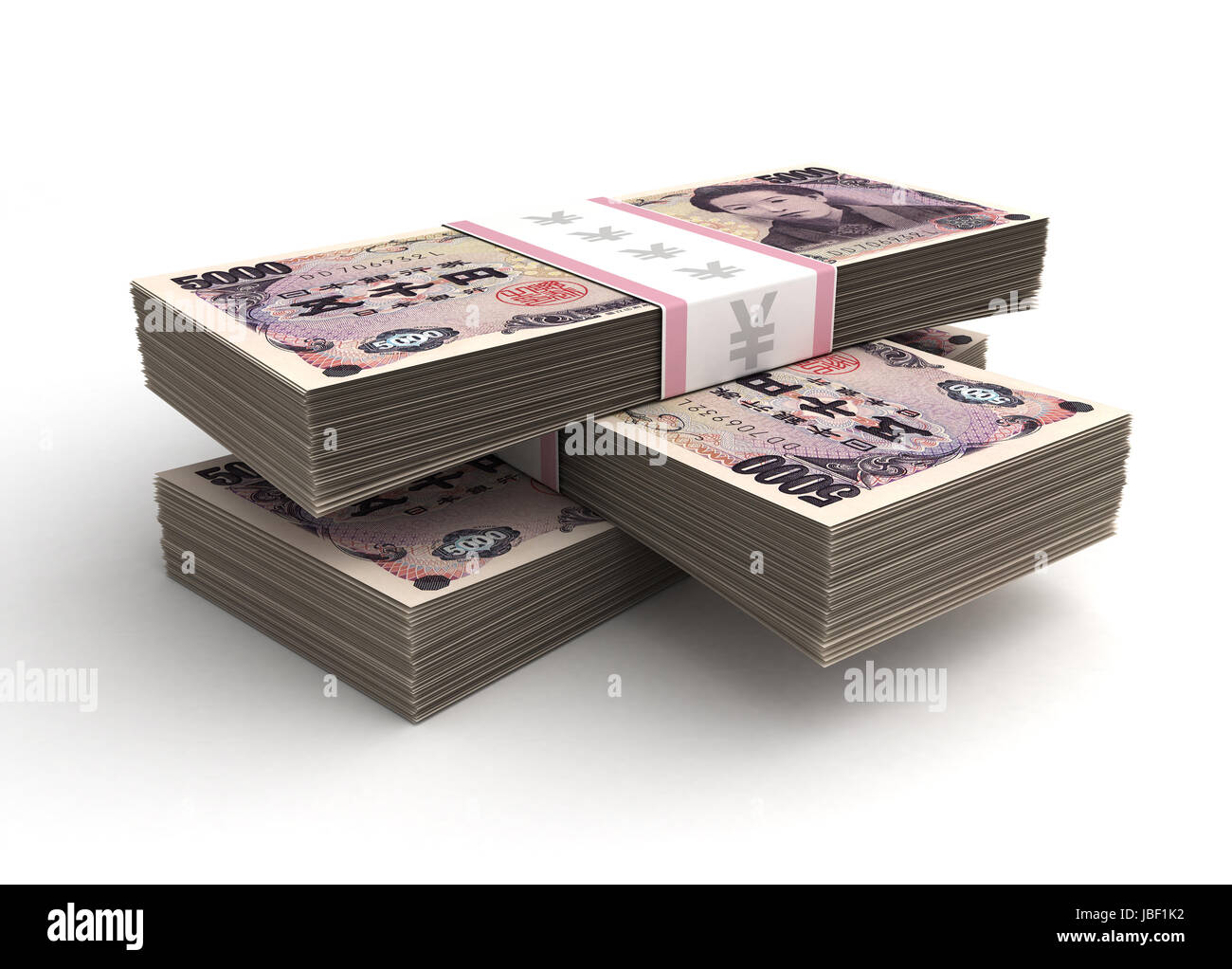 Stack of Japanese Yen Stock Photo - Alamy