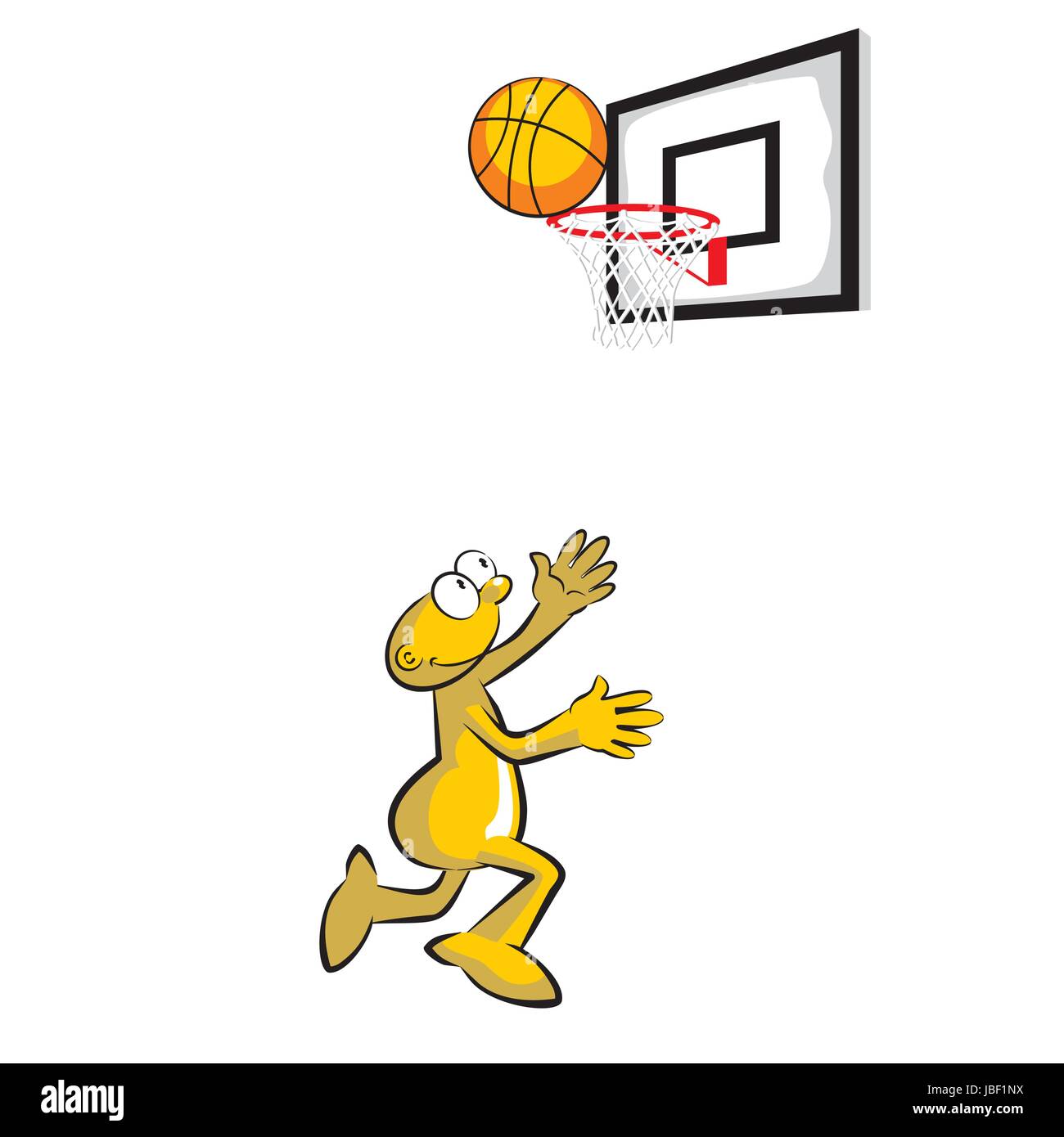 Basketball player throwing the ball into the basket - storyboard Stock ...