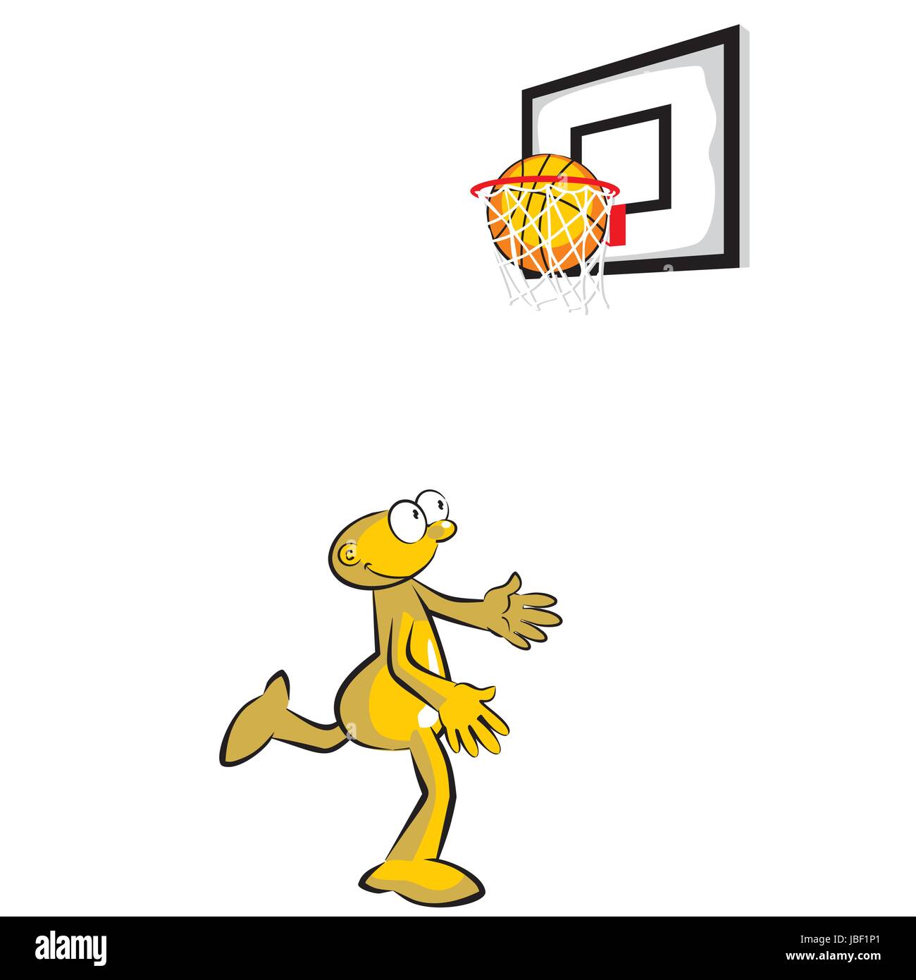 Basketball player throwing the ball into the basket - storyboard Stock ...