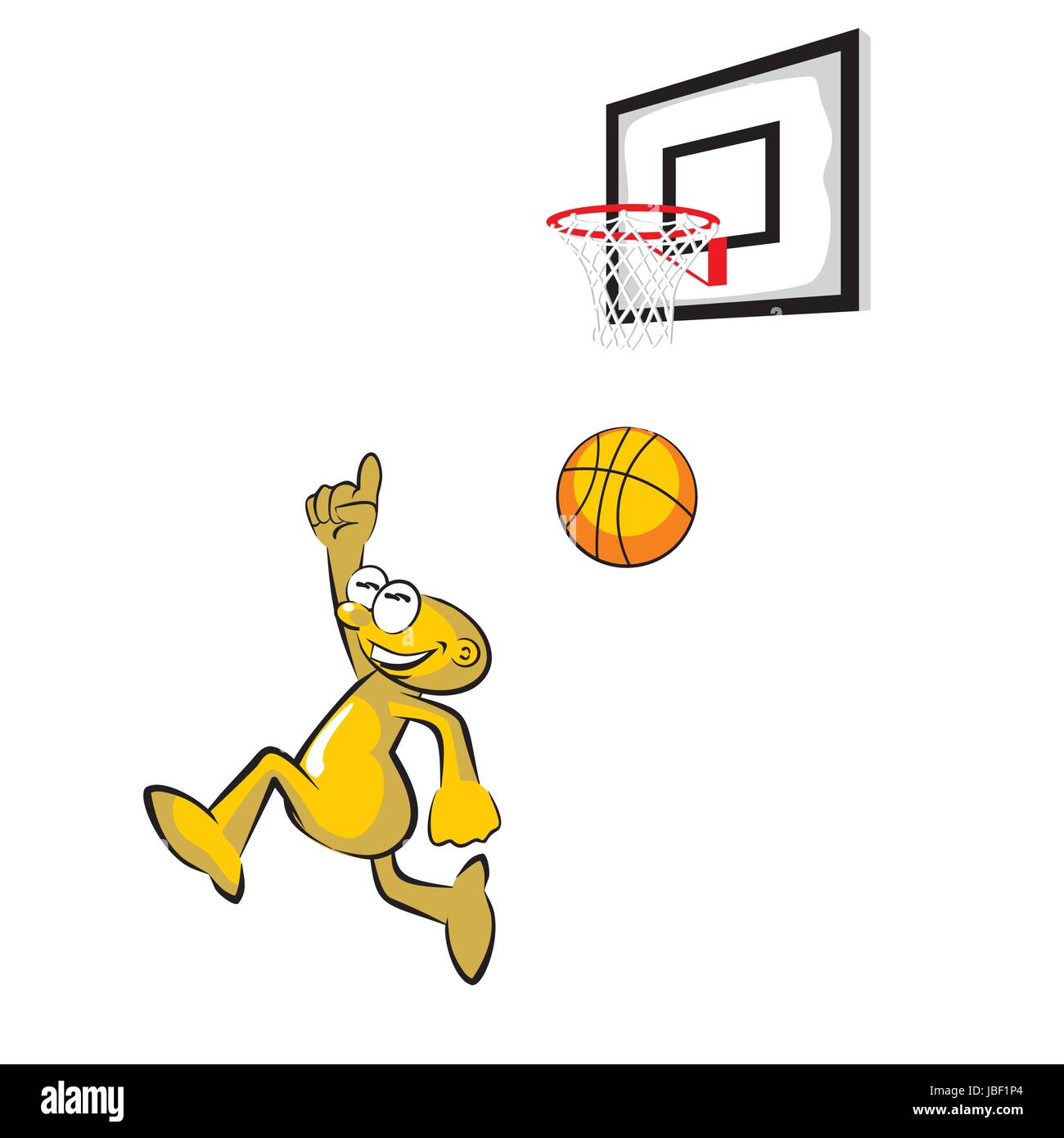 Basketball player throwing the ball into the basket - storyboard Stock ...