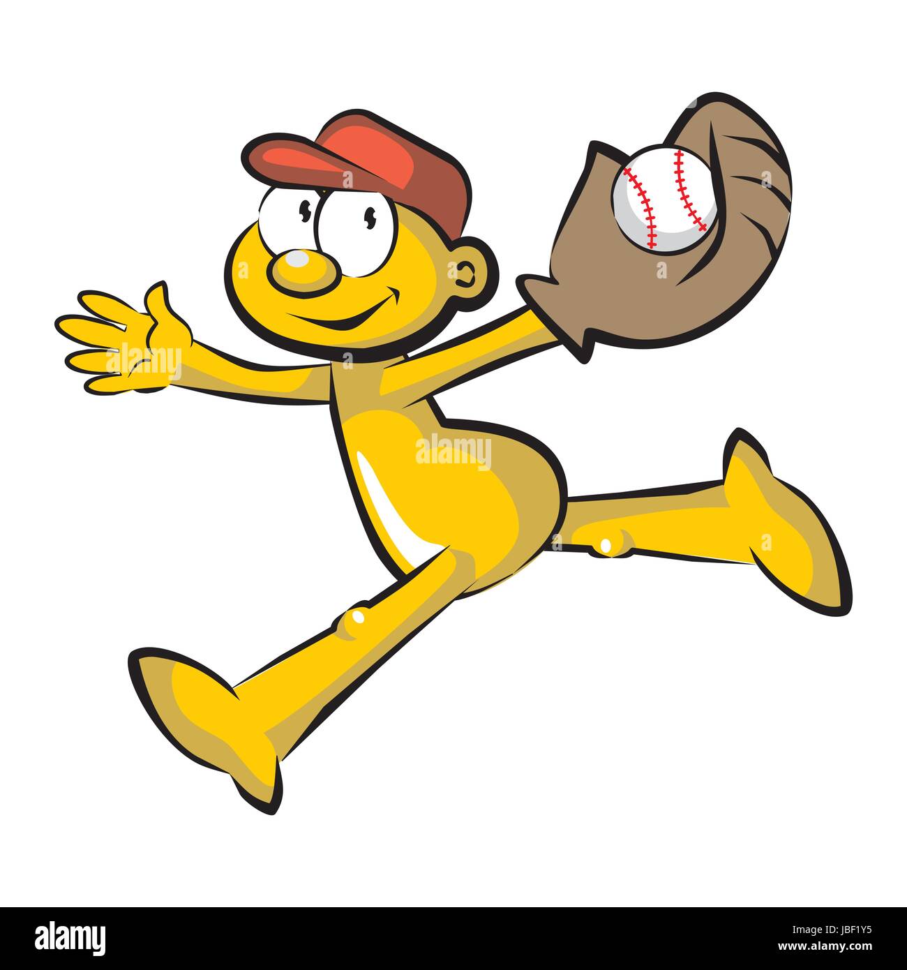 Funny cartoon catching the baseball Stock Vector Image & Art - Alamy