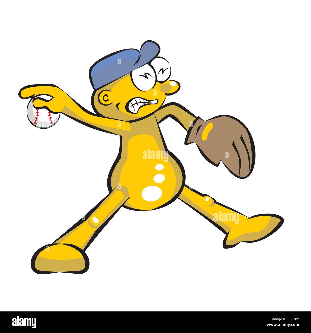 Funny baseball pitcher cartoon, isolated on white background Stock ...