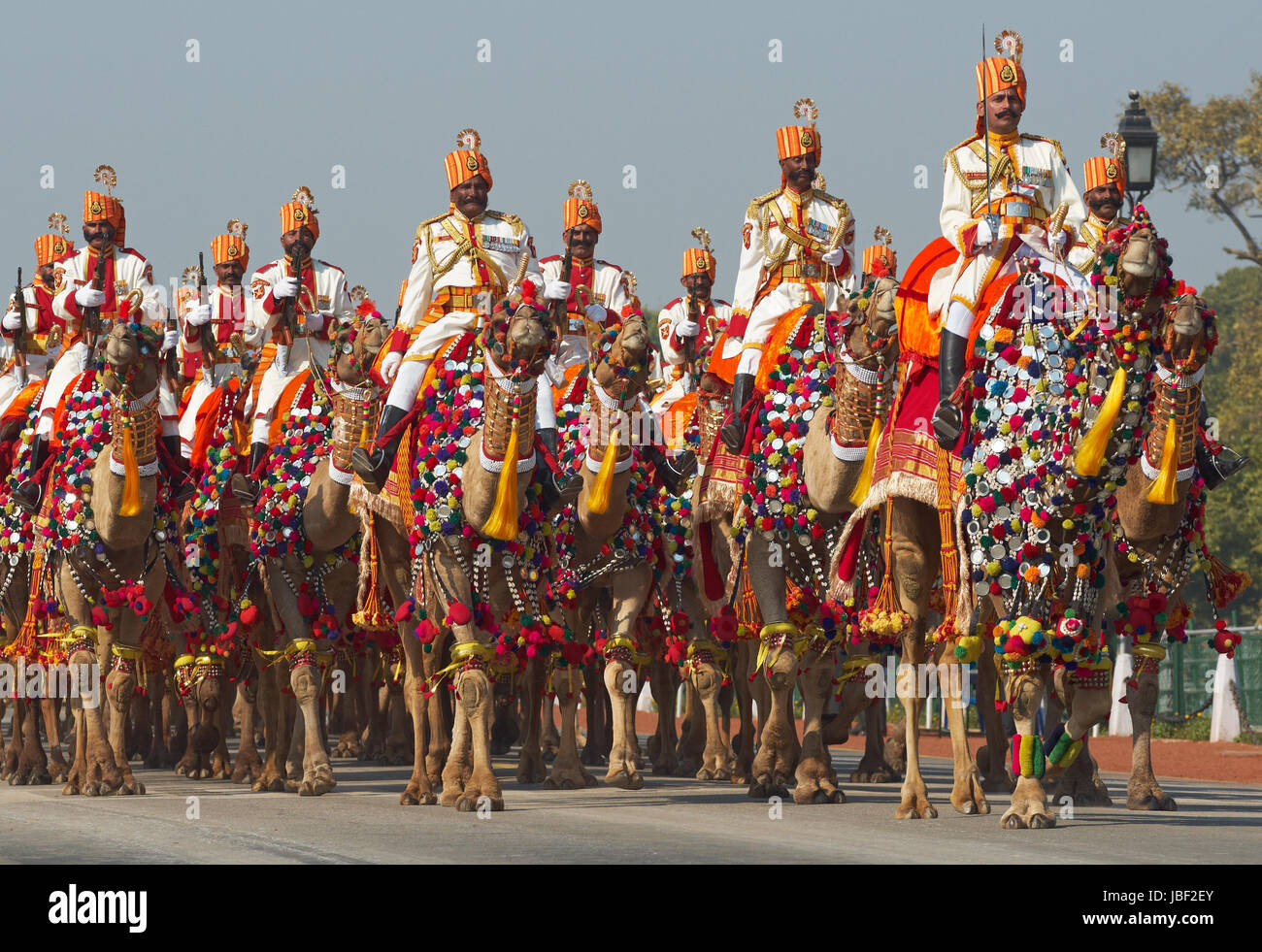 Soldiers of the Indian Border Security Force riding their camels down ...