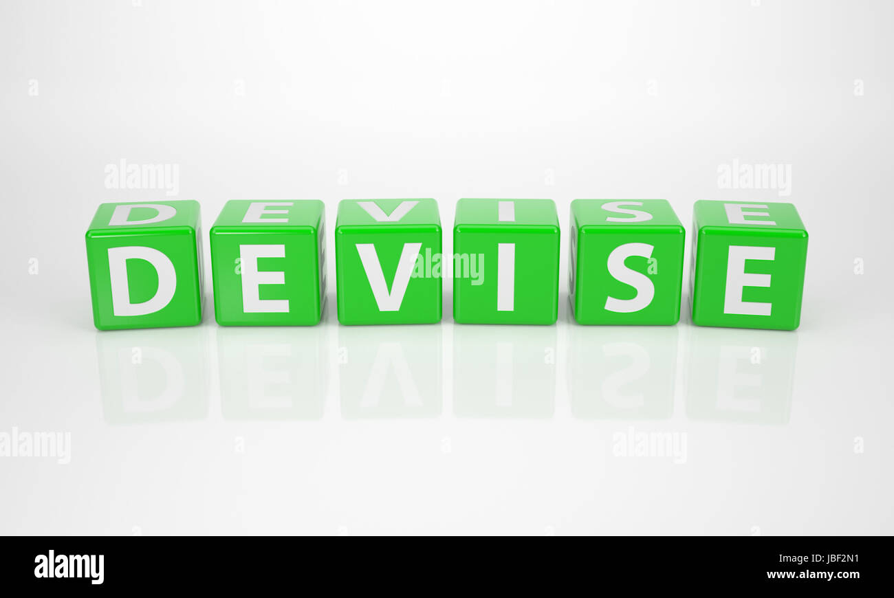 The Word Devise out of green Letter Dices Stock Photo - Alamy
