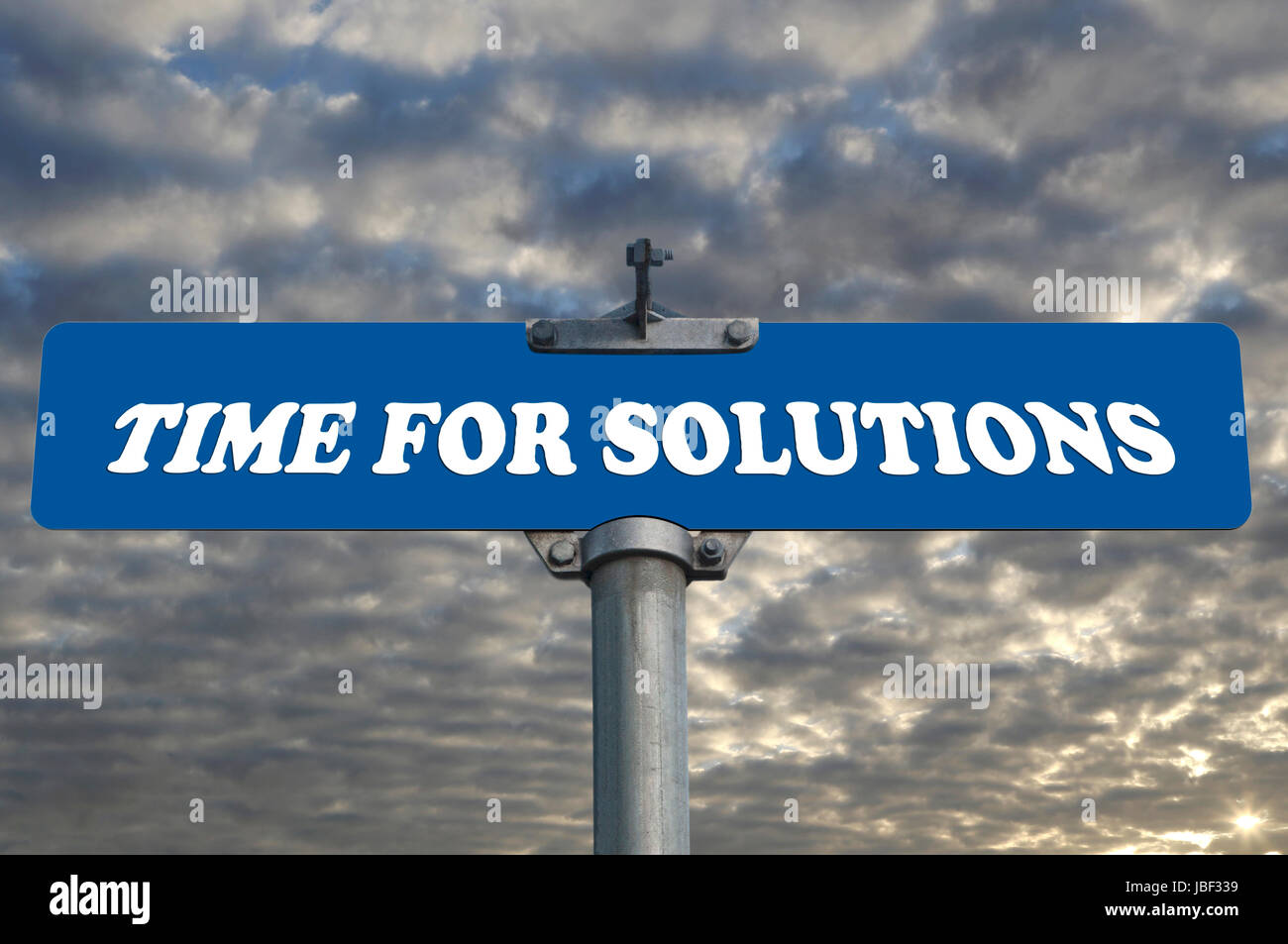 Time for solutions road sign Stock Photo - Alamy