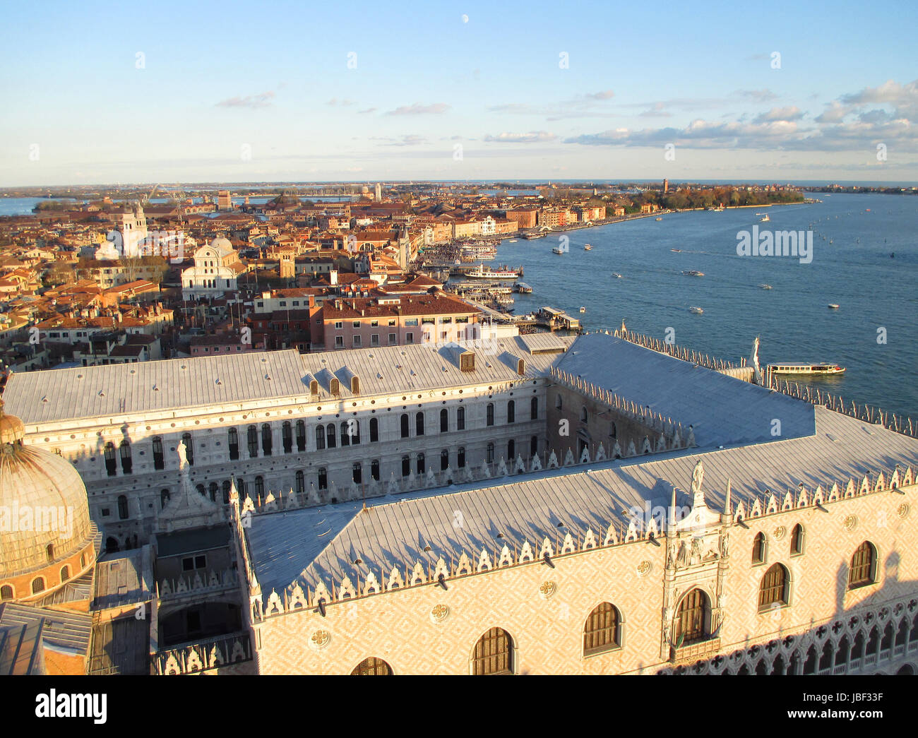 Stunning View of the Famous Doges Palace and Venice Cityscape with the ...