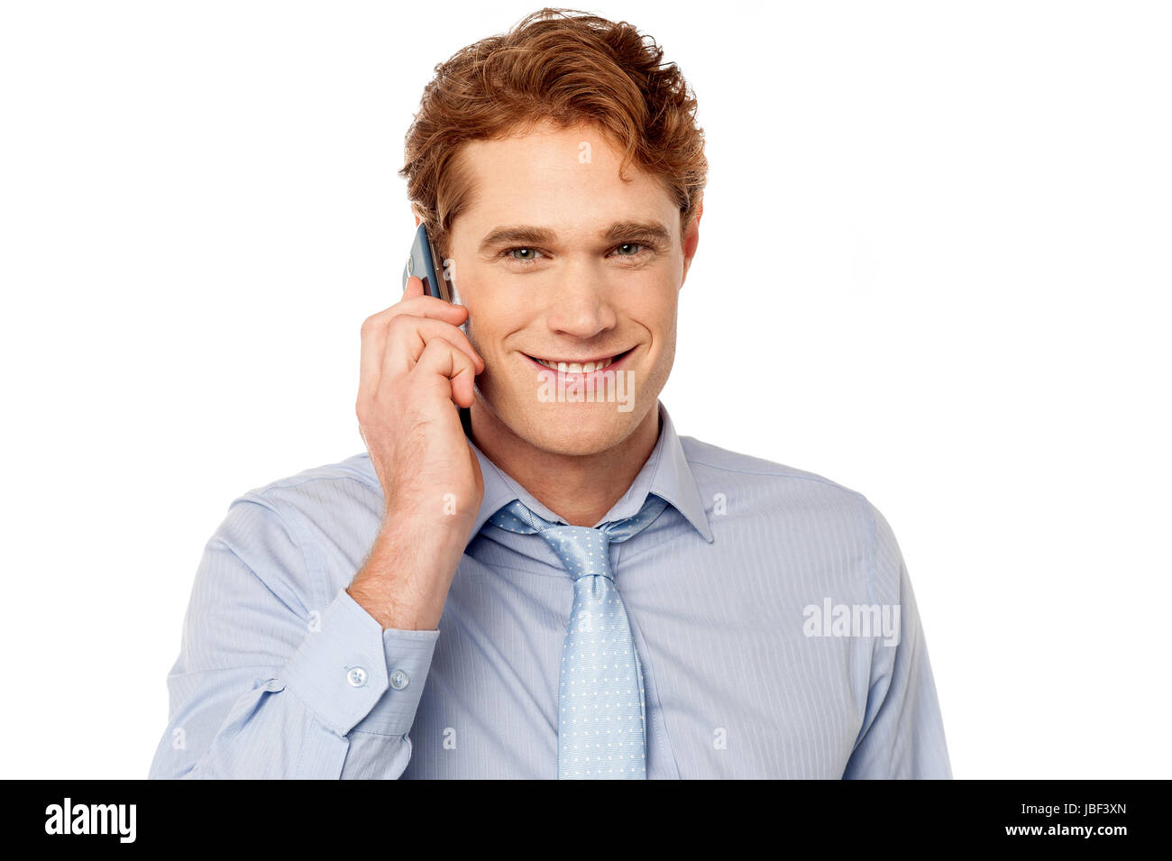 Professional assisting client over a phone call Stock Photo - Alamy