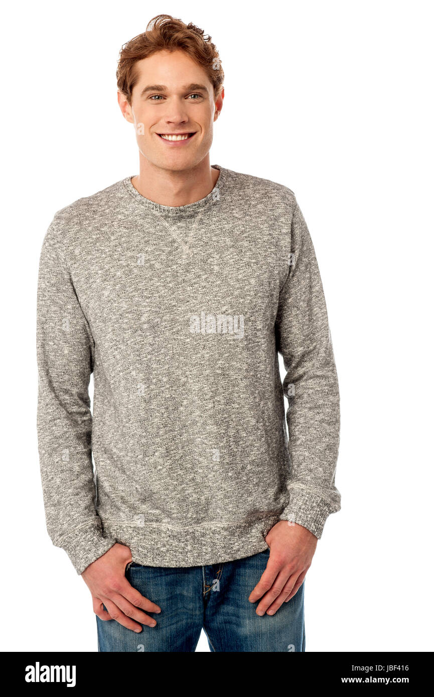 Cool young guy isolated over white Stock Photo - Alamy