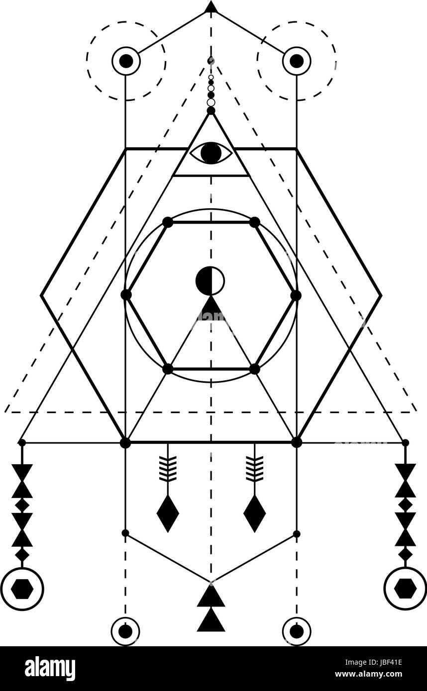 Sacred geometry forms. Magical totem. Alchemy, religion, philosophy ...