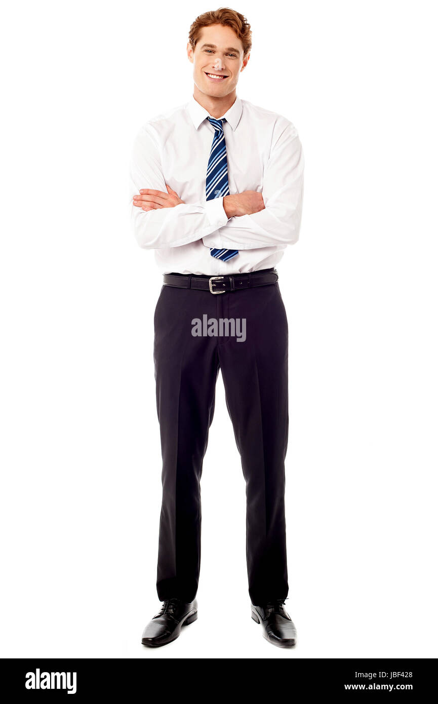 Handsome corporate guy posing confidently Stock Photo - Alamy