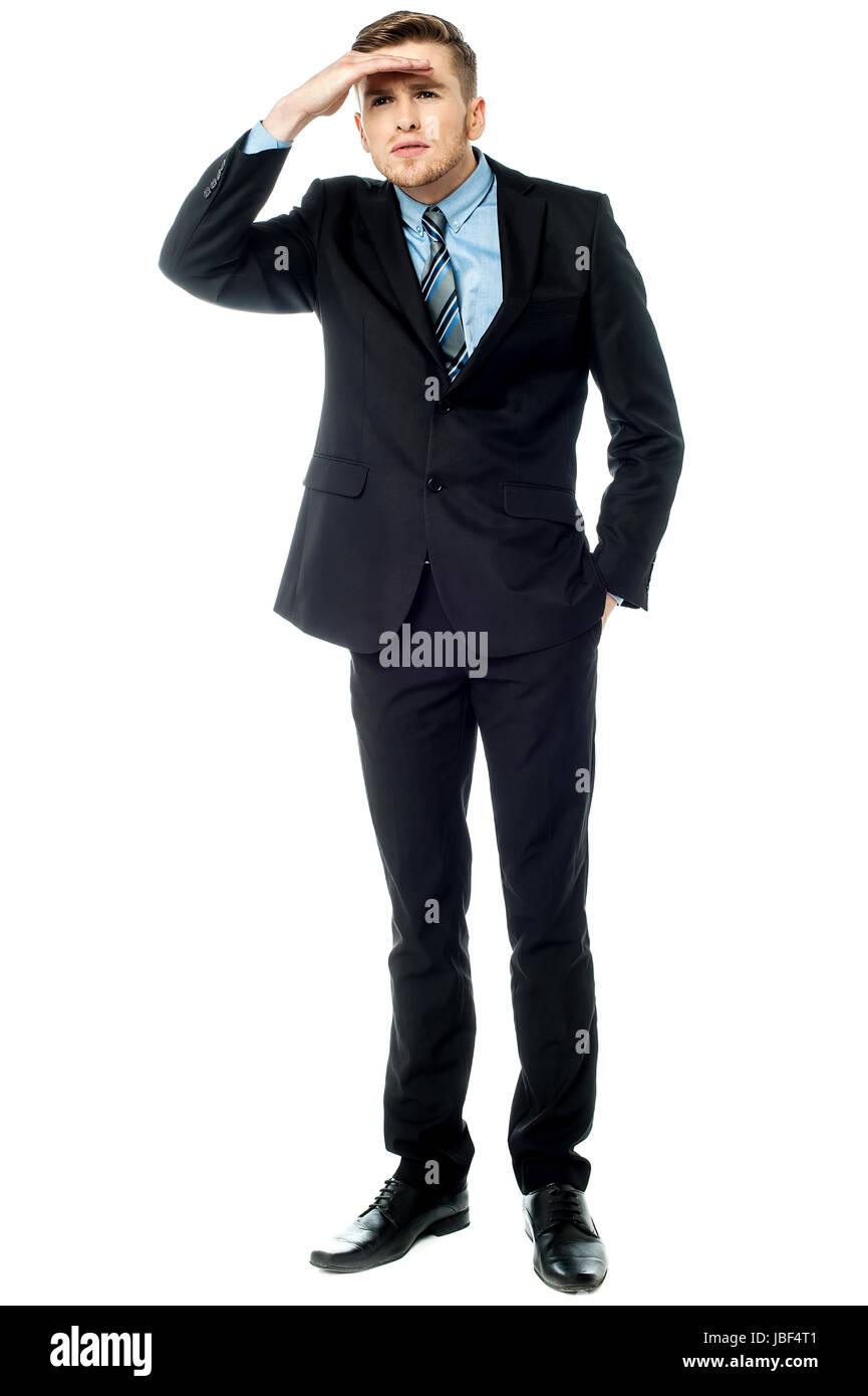 Smart manager watching something closely Stock Photo - Alamy