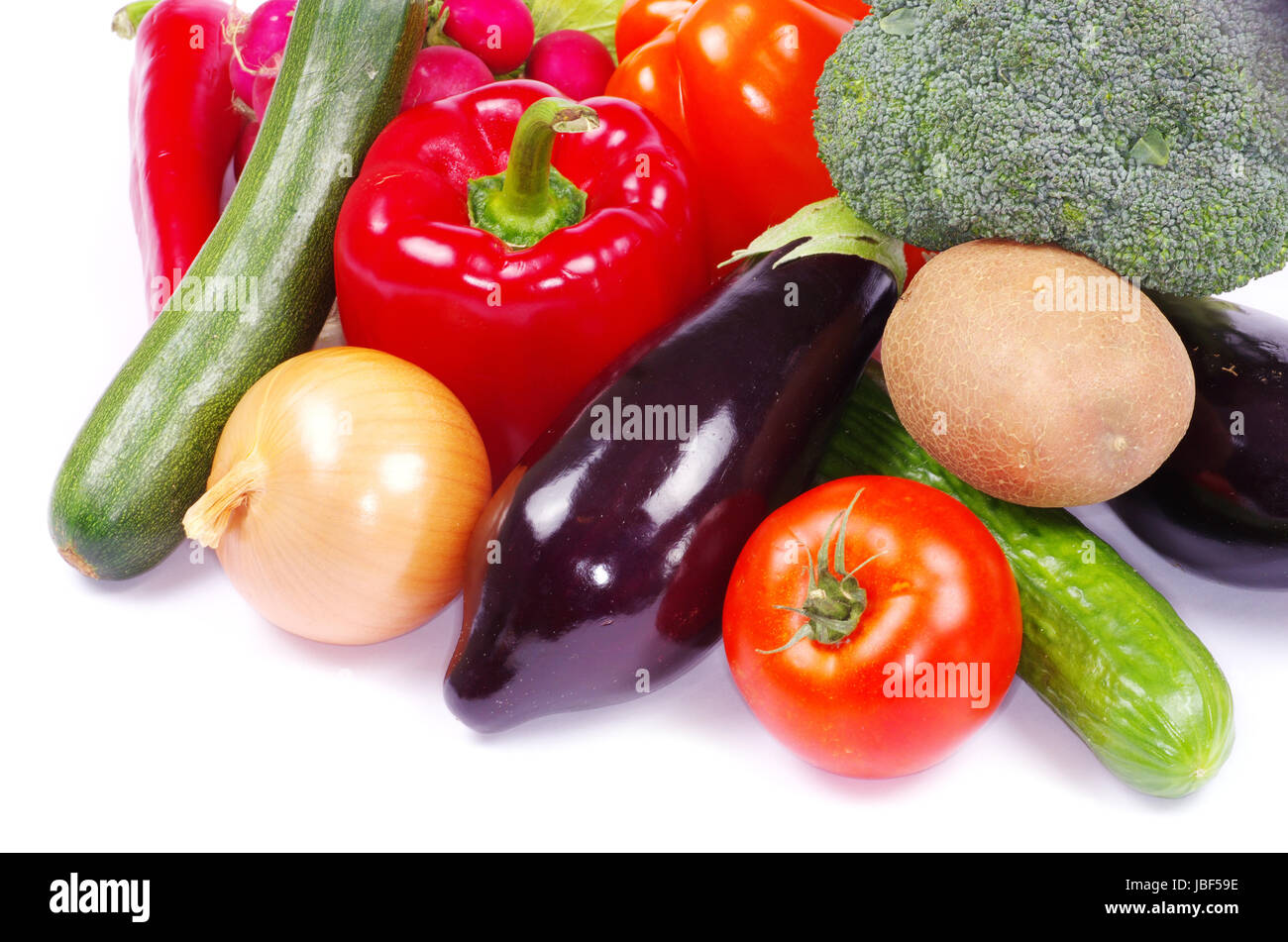 vegetables on the white background Stock Photo - Alamy