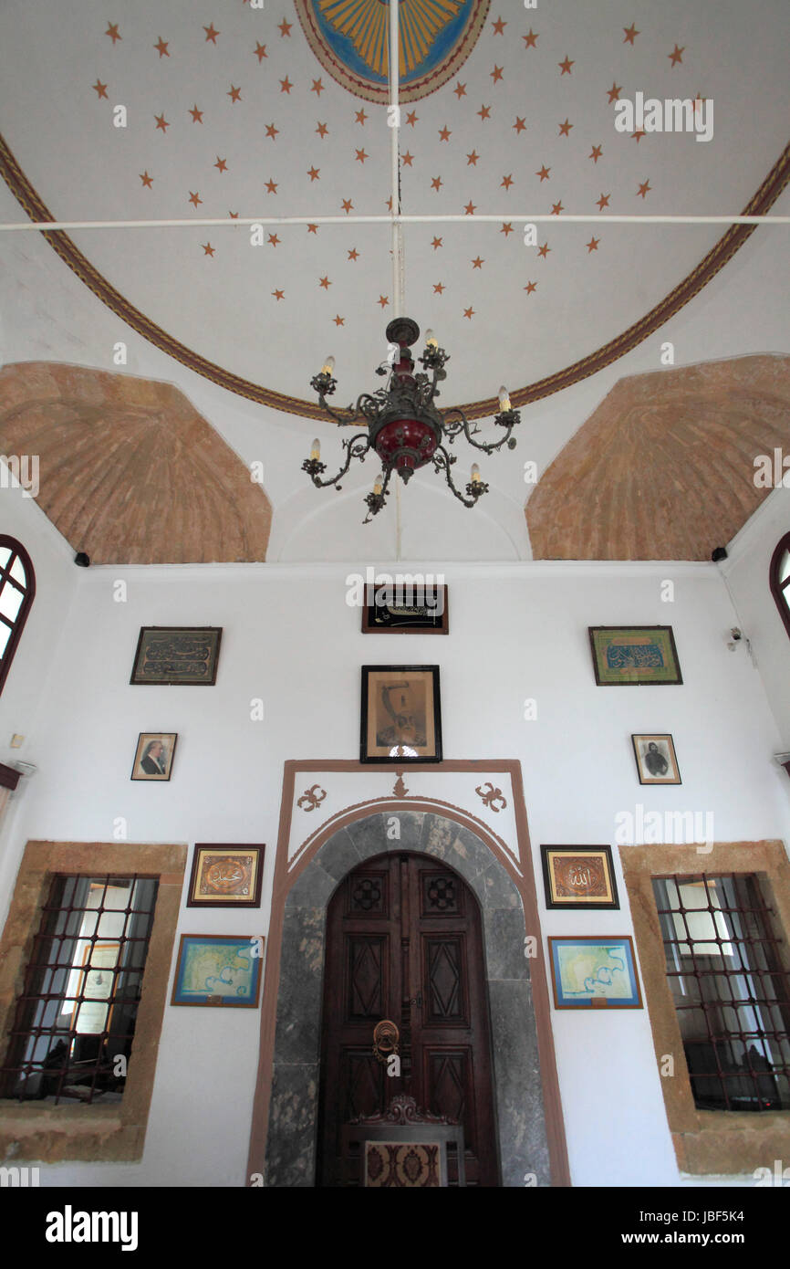 Greece, Dodecanese, Rhodes, Hafiz Ahmet Aga Ottoman Library, interior ...