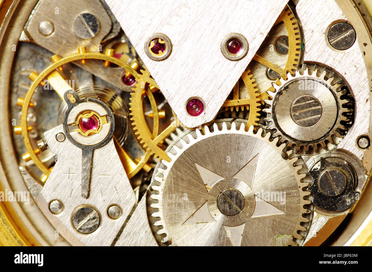 Closeup of old metal clock mechanism Stock Photo - Alamy
