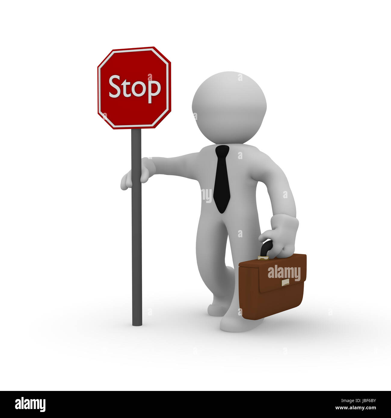 Cartoon man holding stop Cut Out Stock Images & Pictures - Alamy