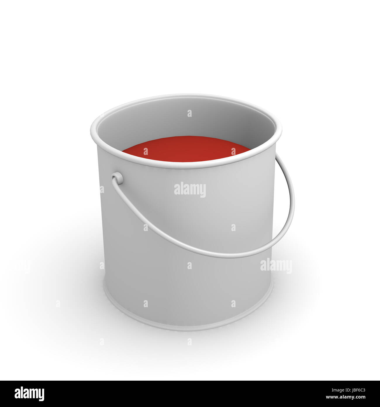 Color can with red glossy paint on a white background Stock Photo - Alamy