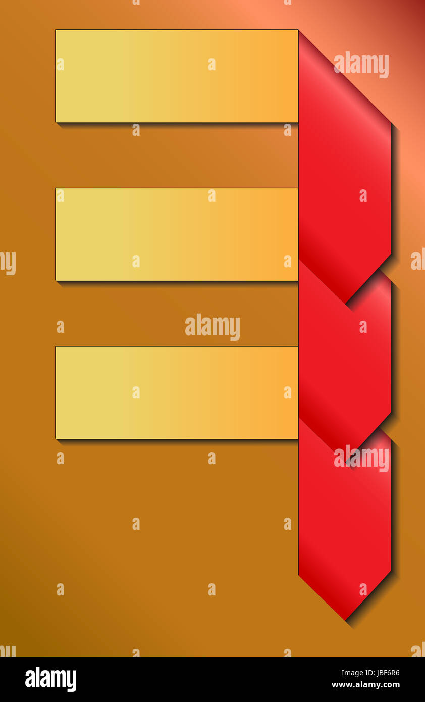 Infographic, red, gradient, ribbon, arrow, shadow, label, three Stock ...