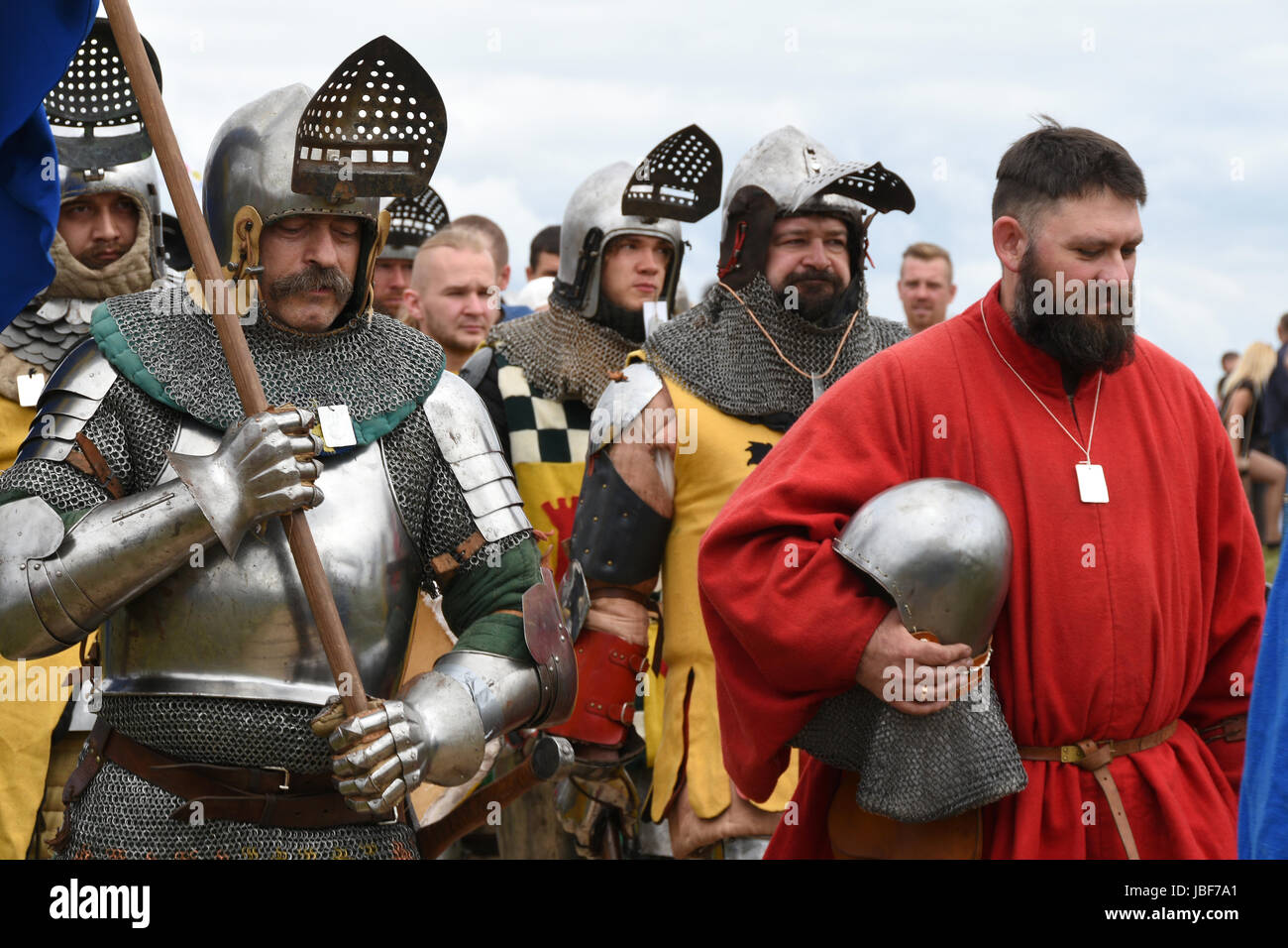 The staging of the medieval Battle of Grunwald in which the Teutonic ...