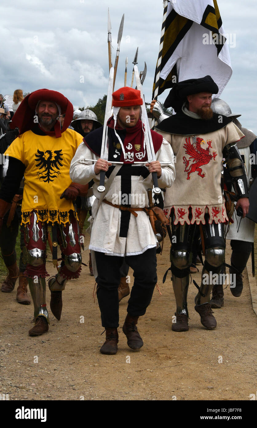 The staging of the medieval Battle of Grunwald in which the Teutonic ...