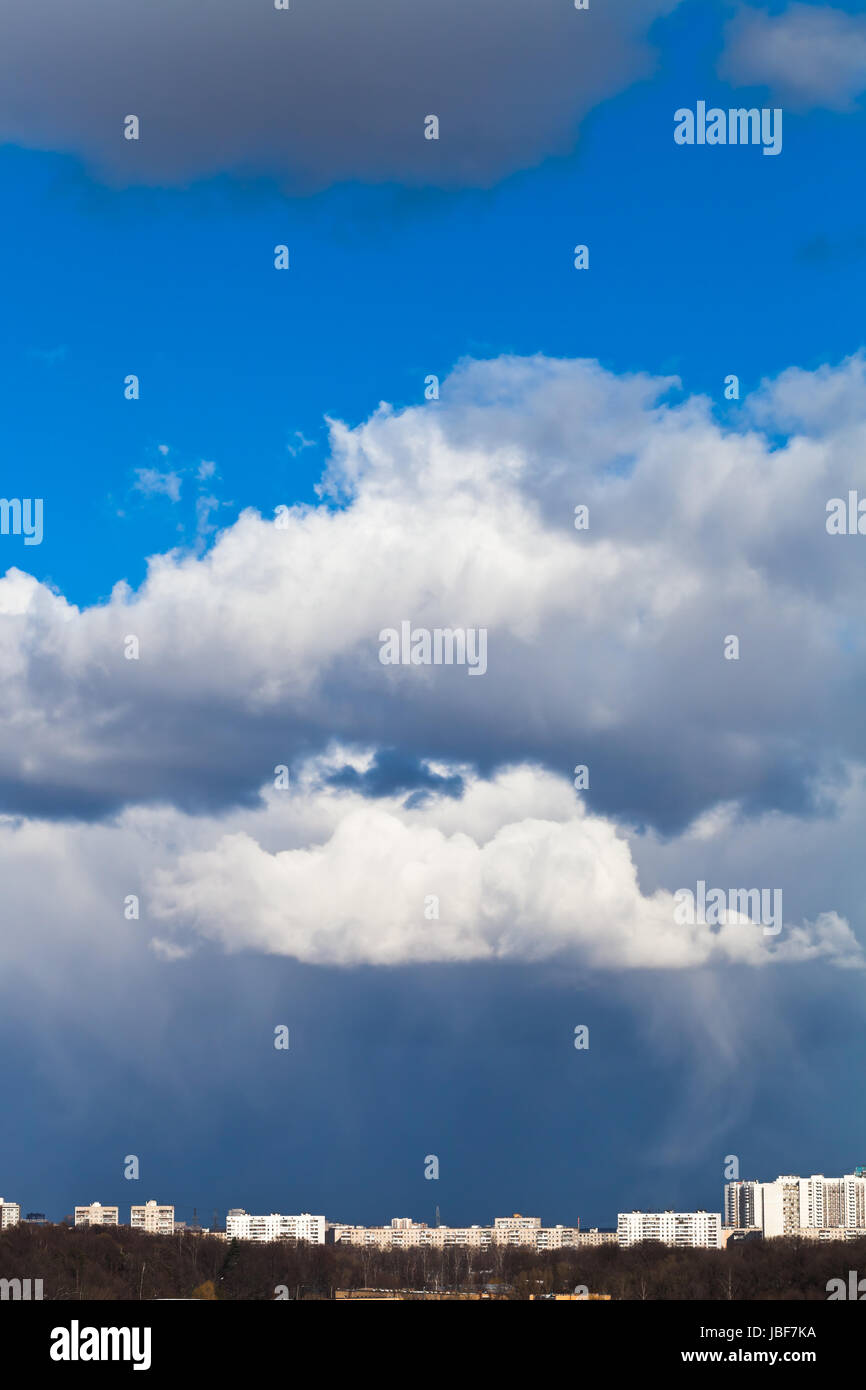 rain clouds over residential district in spring day Stock Photo - Alamy