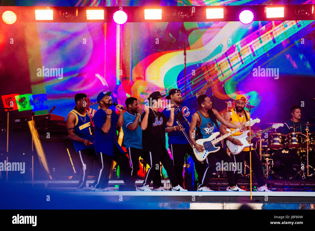 EDITORIAL USE ONLY Bruno Mars on stage during Capital FM's Summertime ...