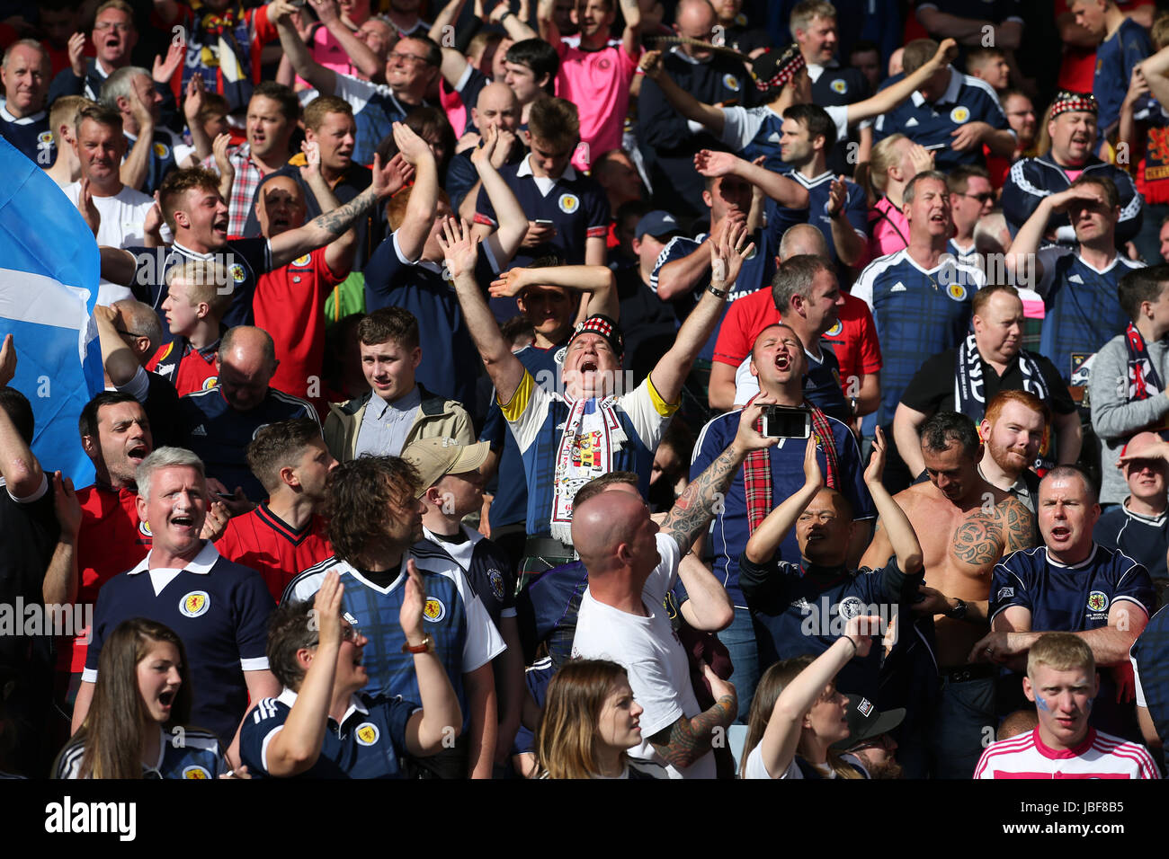Scotland fans show their support in the stands during the 2018 FIFA ...
