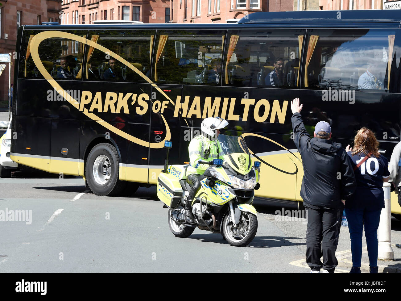 Scotland team bus arrives ahead of the 2018 FIFA World Cup qualifying ...